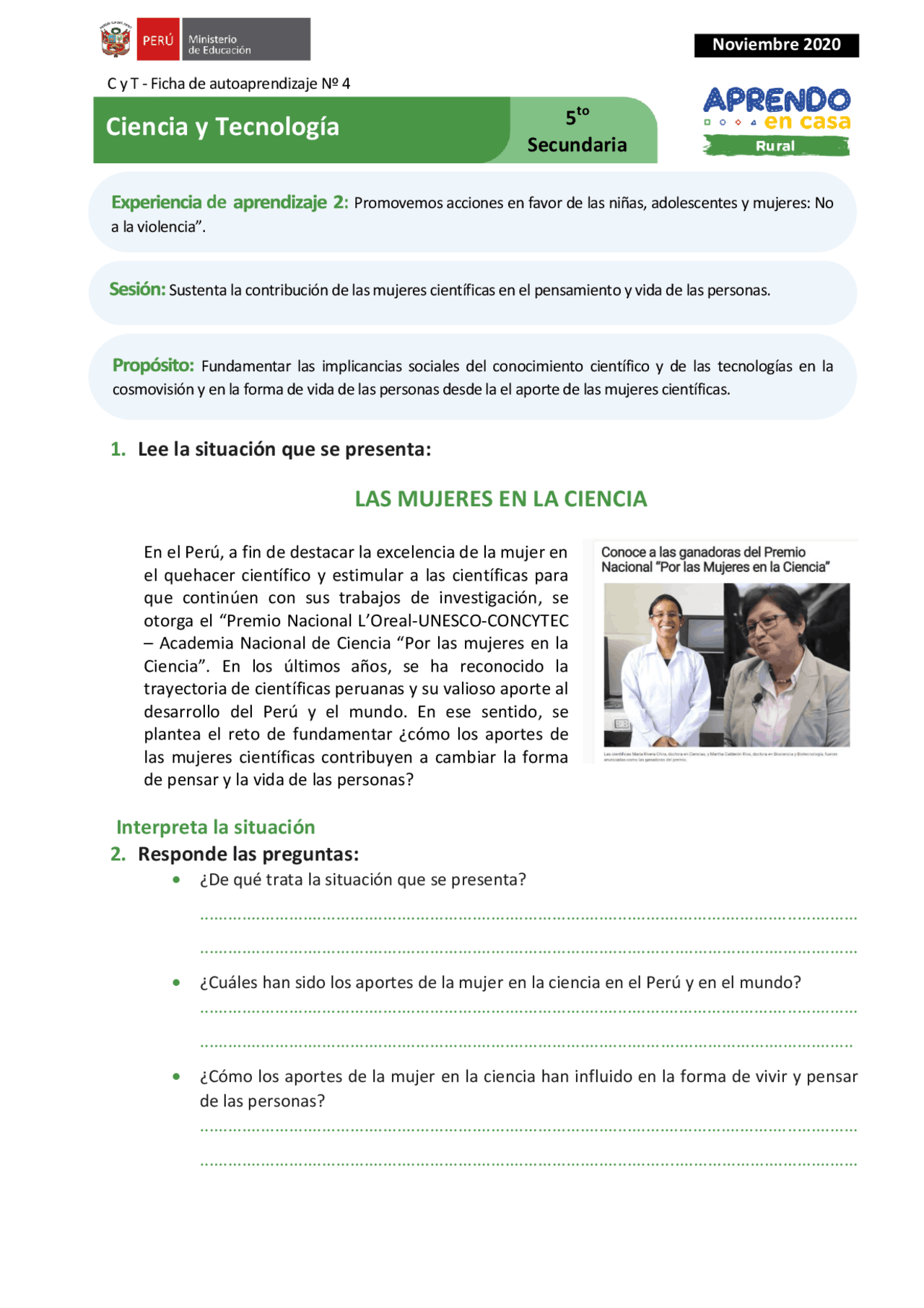 F. A. Ciencia Y Tecnologia 5° sem - Docsity