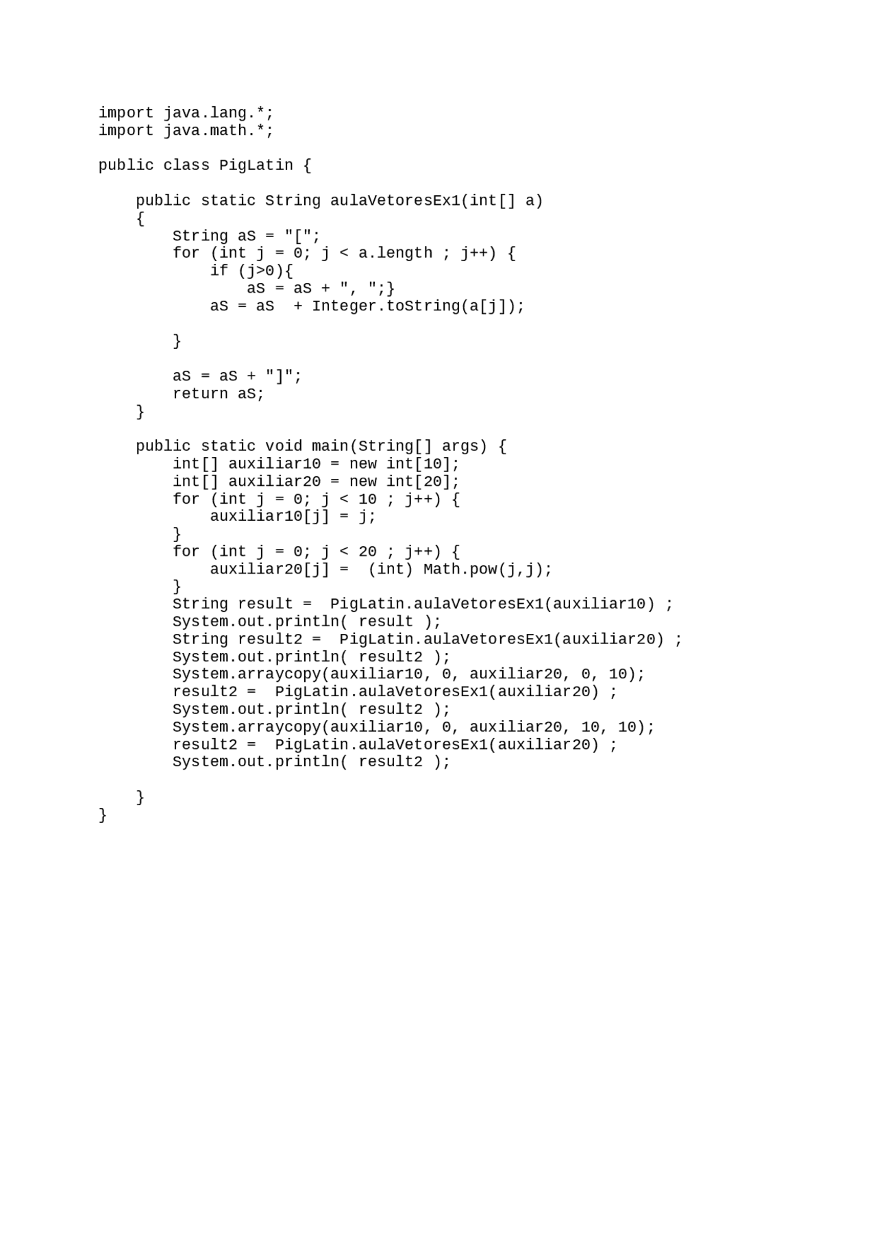 Tutorial Vetore em Java - Docsity