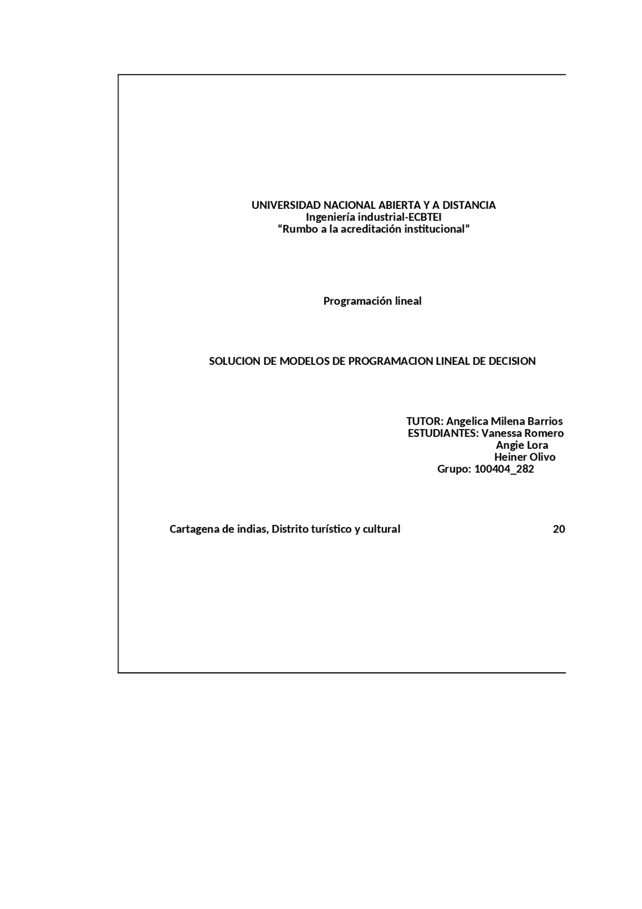 Tarea De Programacion Lineal Grupal Docsity