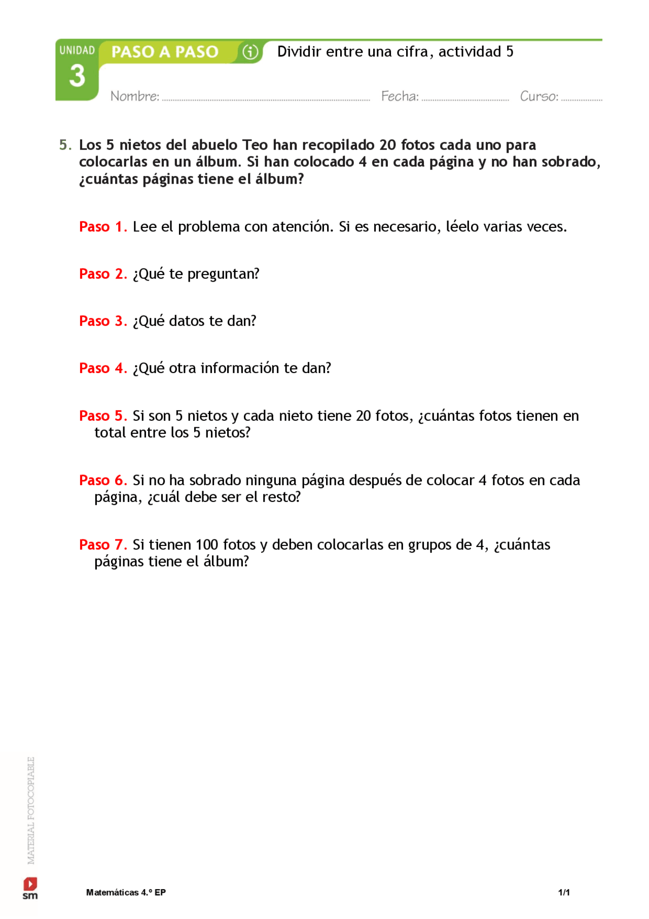 PASO A PASO MATEMATICAS 4º - Docsity