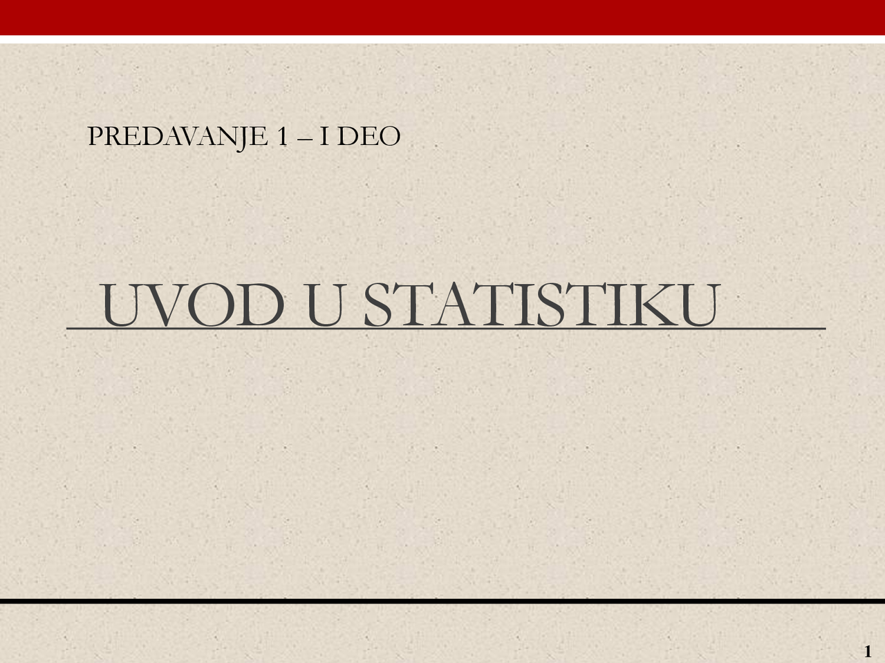 Prezentacija-Uvod u statistiku | Slajdovi' predlog Statistika - Docsity
