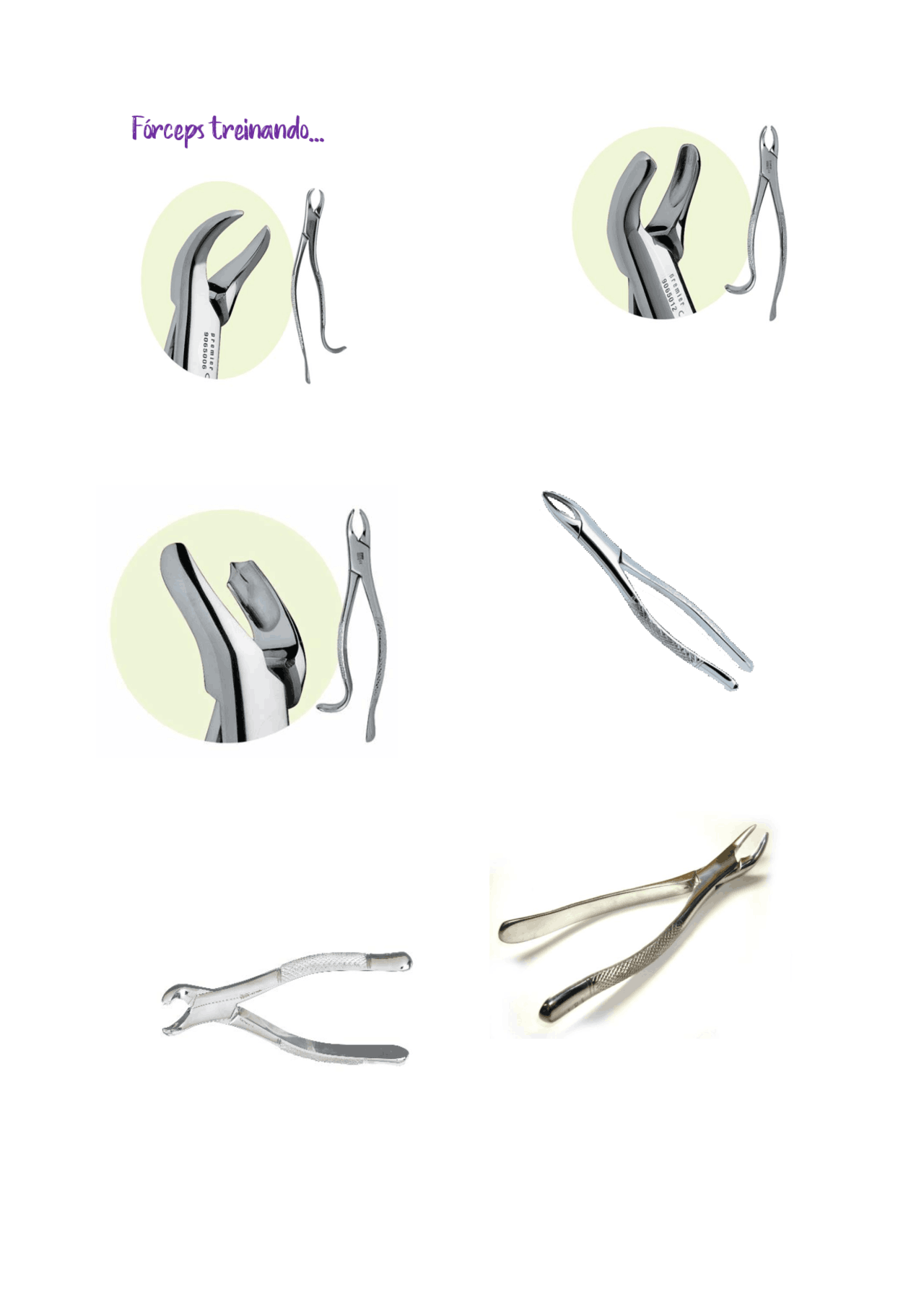 Fórceps para cirurgia oral menor - Docsity