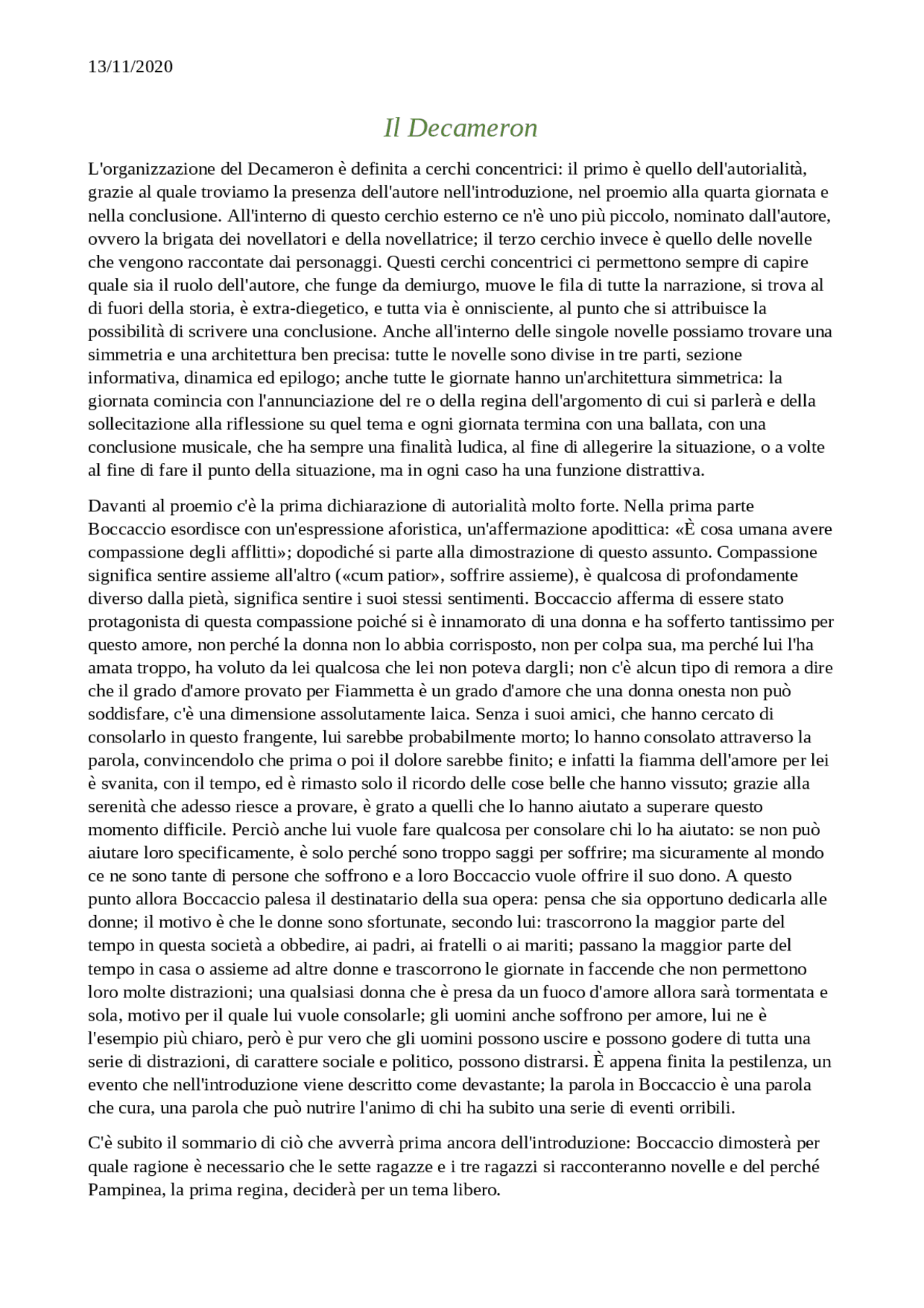 Appunti Sul Decameron 2 Docsity