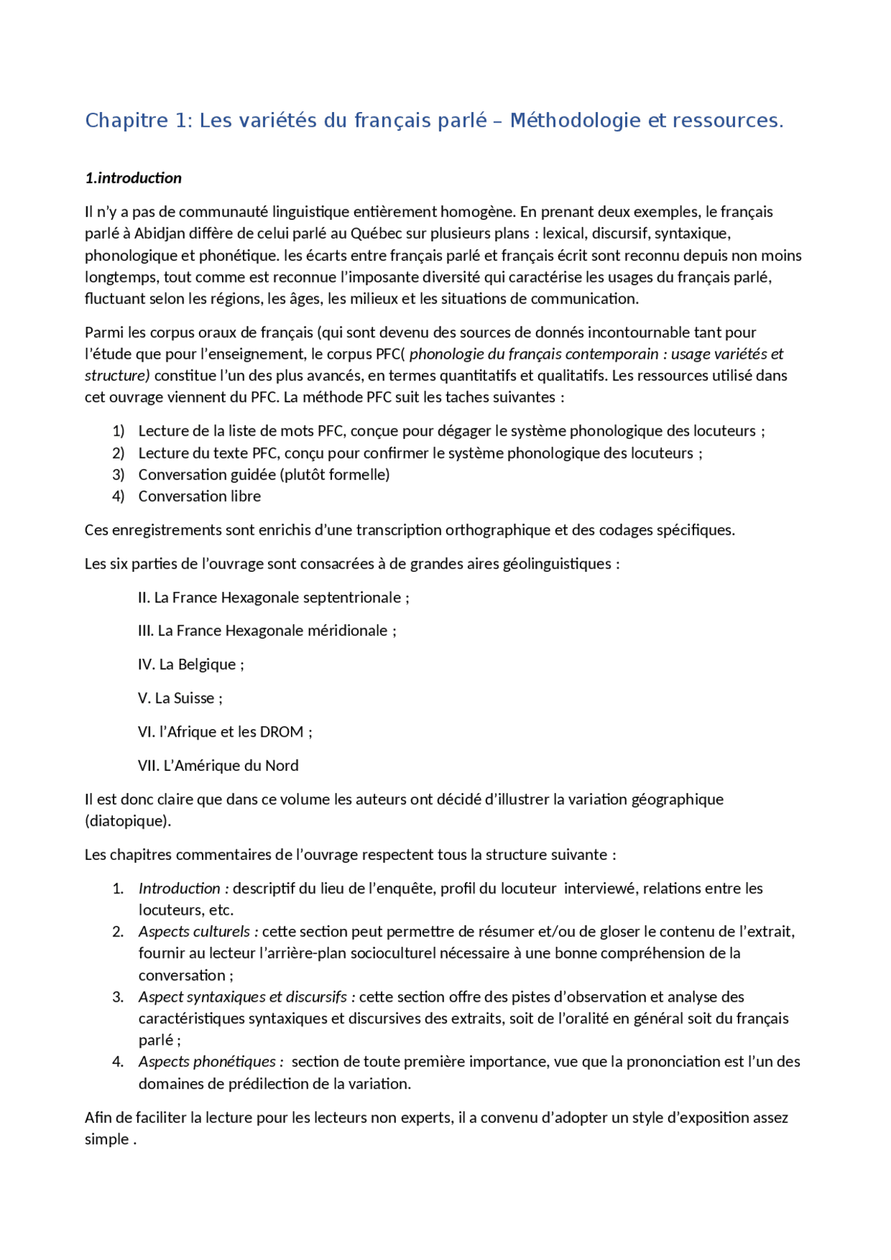 Riassunto Per Lingua Francese Iii Docsity