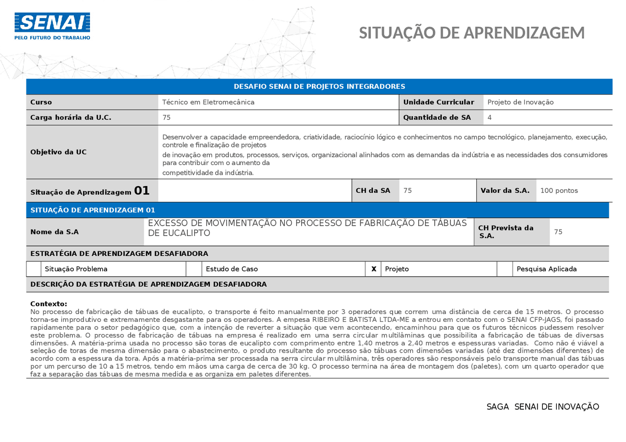 Projeto De Inovação 1 Docsity