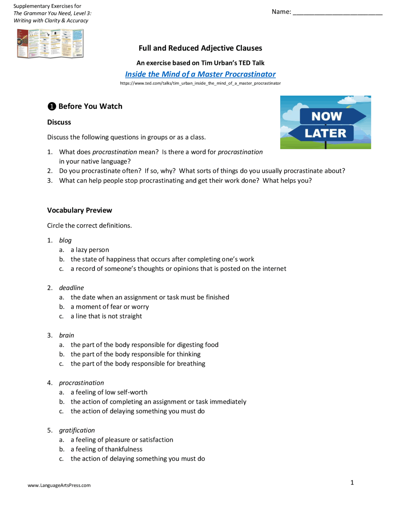Full and reduce adjective clauses - Docsity