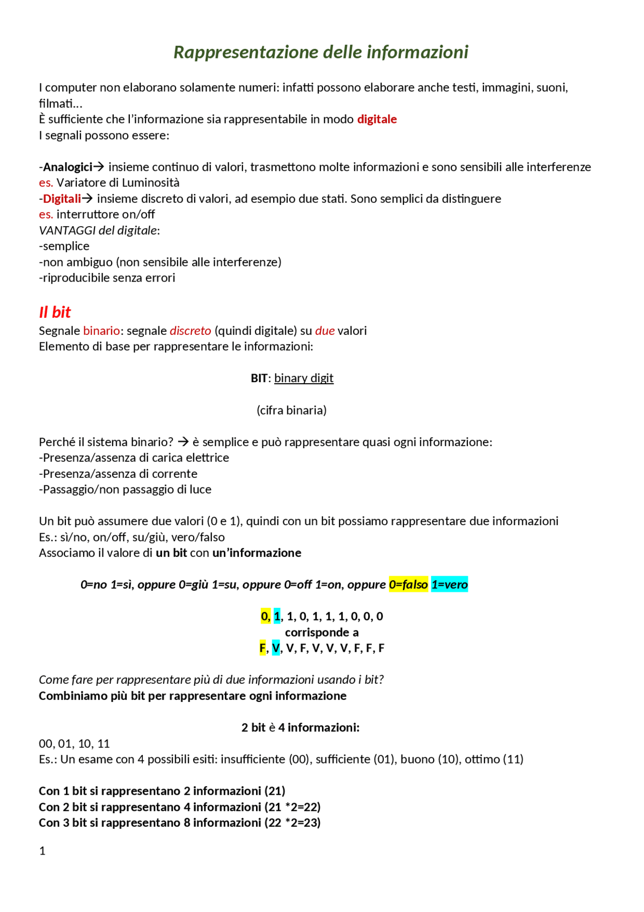 Informatica A-L Mediazione Linguistica | Slide di Elementi di Informatica | Docsity