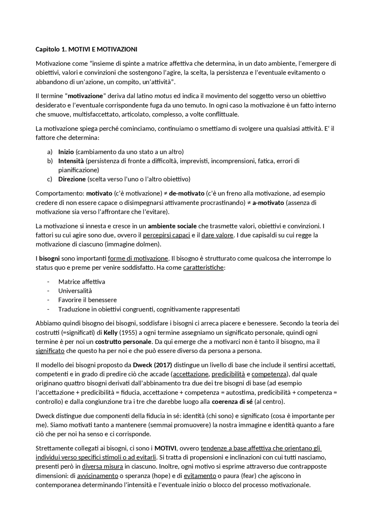 Schemi Libro La Motivazione Di Amoè Edizione 2020 Docsity
