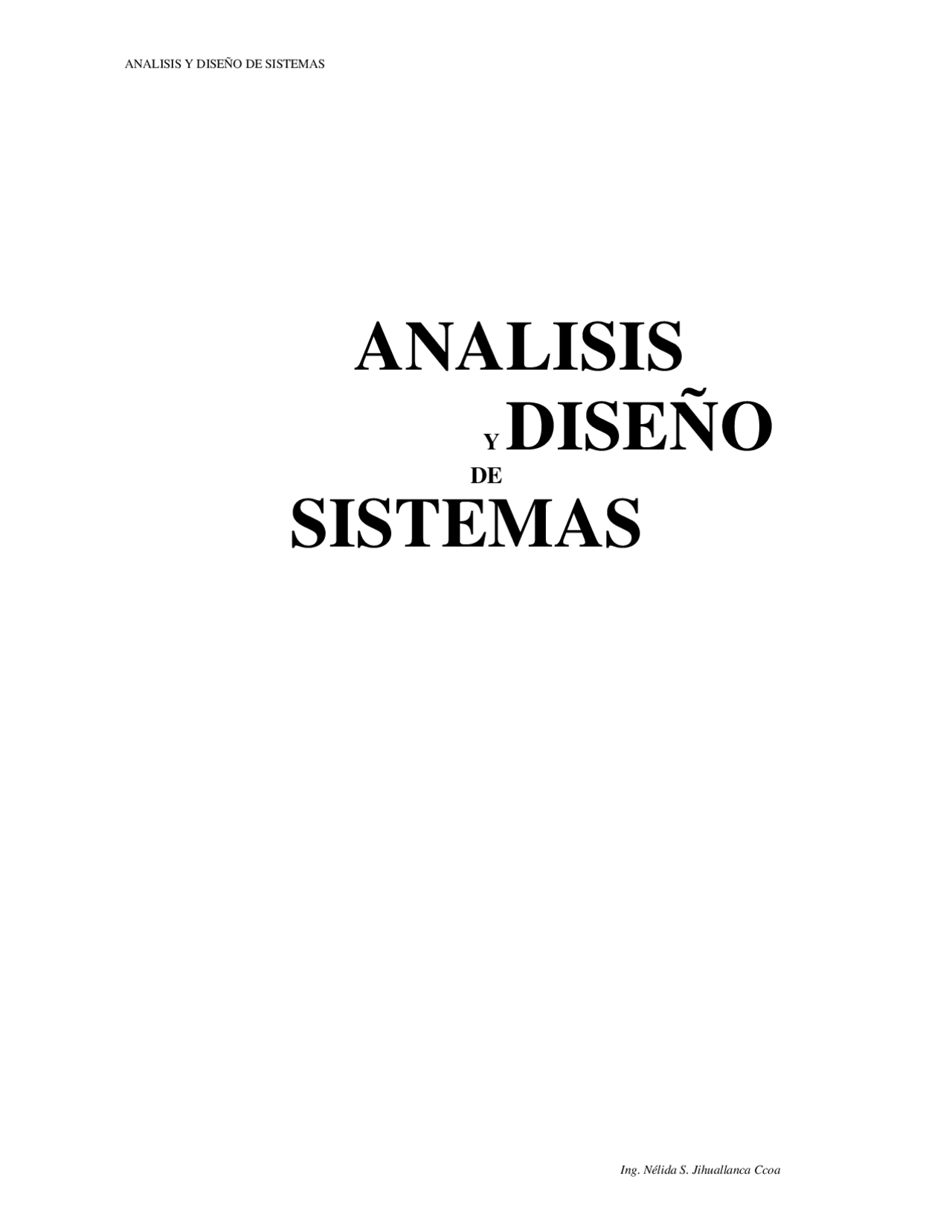 Analisis Y Diseño De Sistemas Docsity
