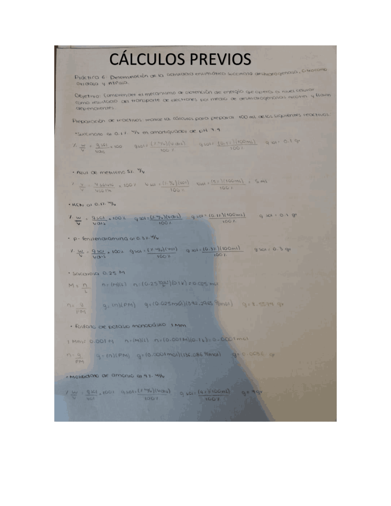 Cálculos Previos práctica 6 - Docsity