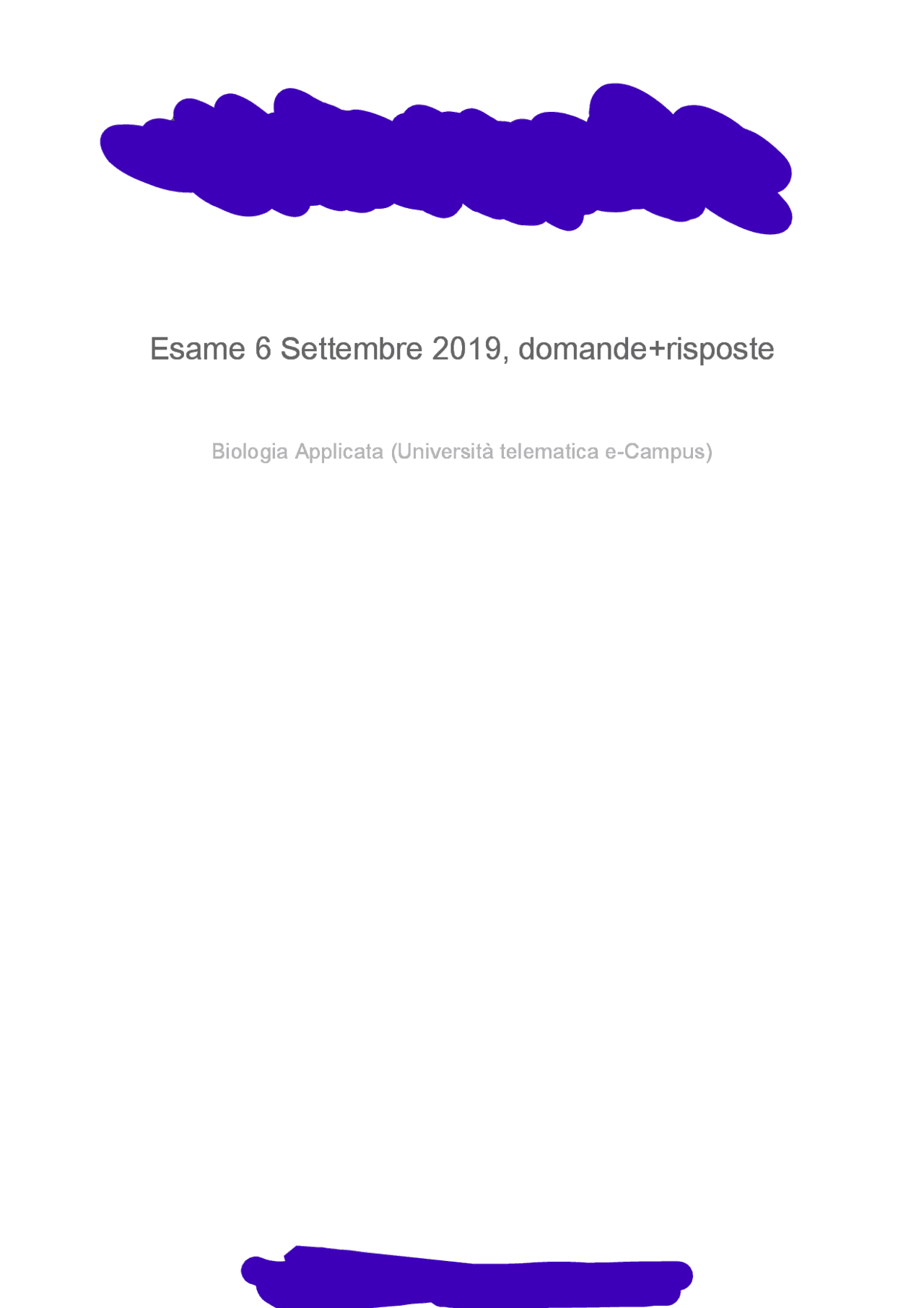 Biologia Applicata Risposte Aperte Docsity