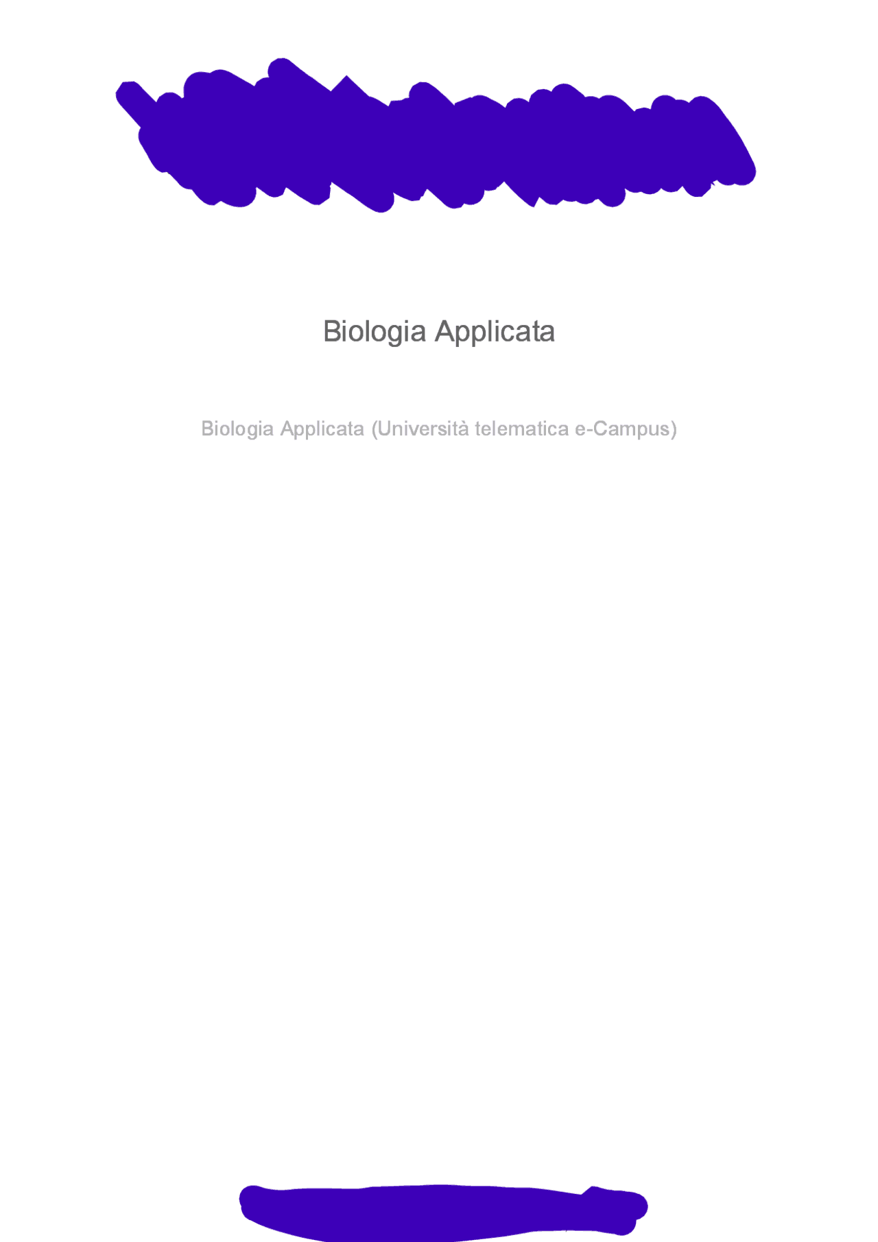 Biologia Applicata Paniere Completo Di Risposte Docsity