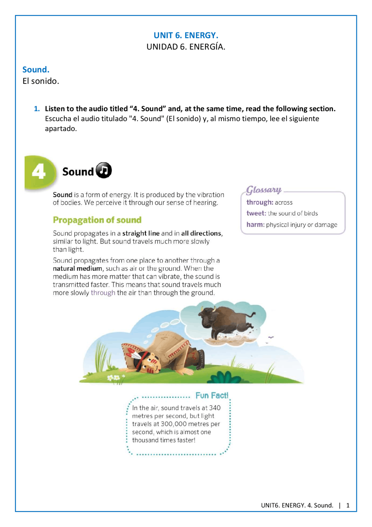 4º Primaria. Natural Science. Savia. UNIT 6. ENERGY. 4. Sound ...