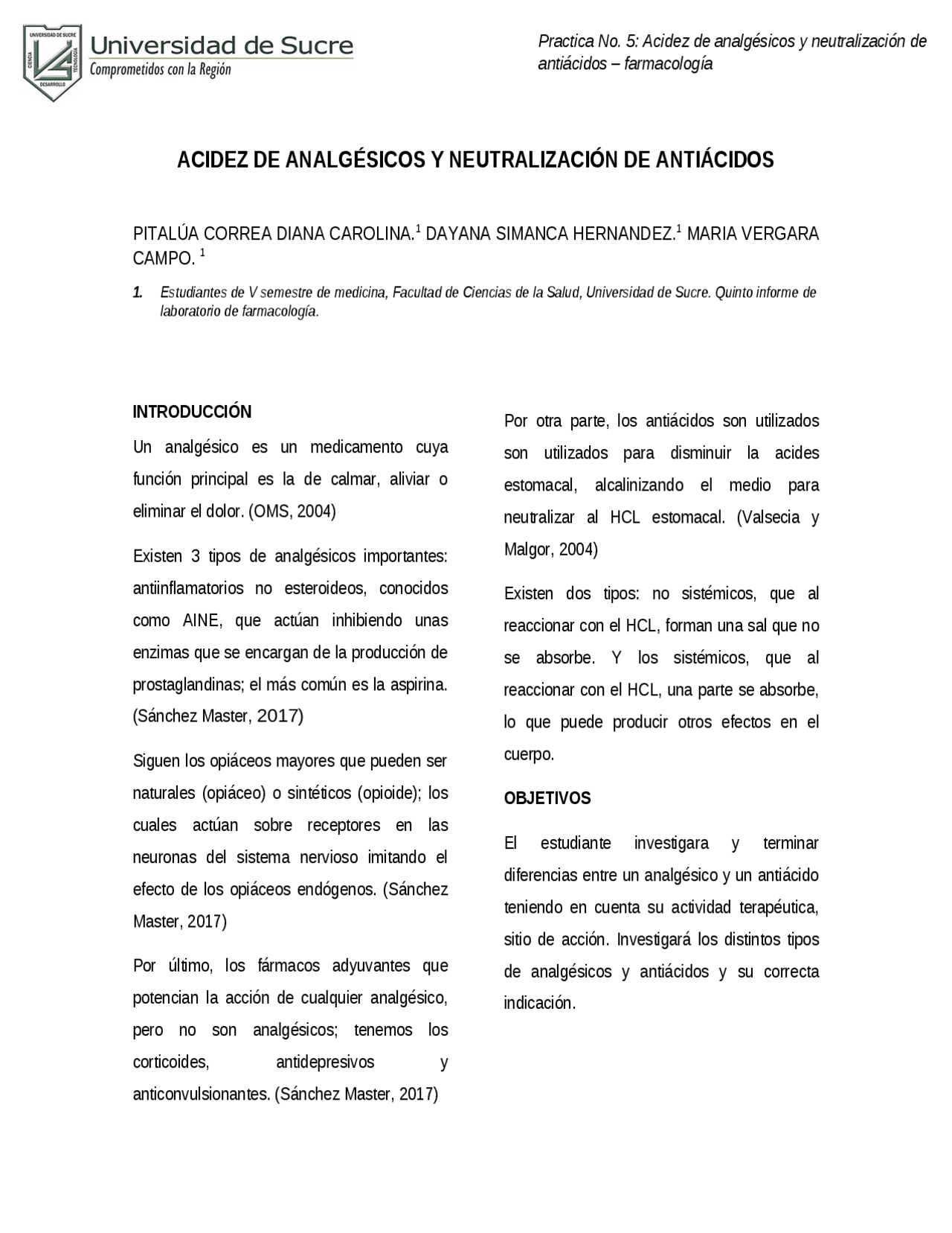 AnalgÉsicos Y Neutralizacion Docsity