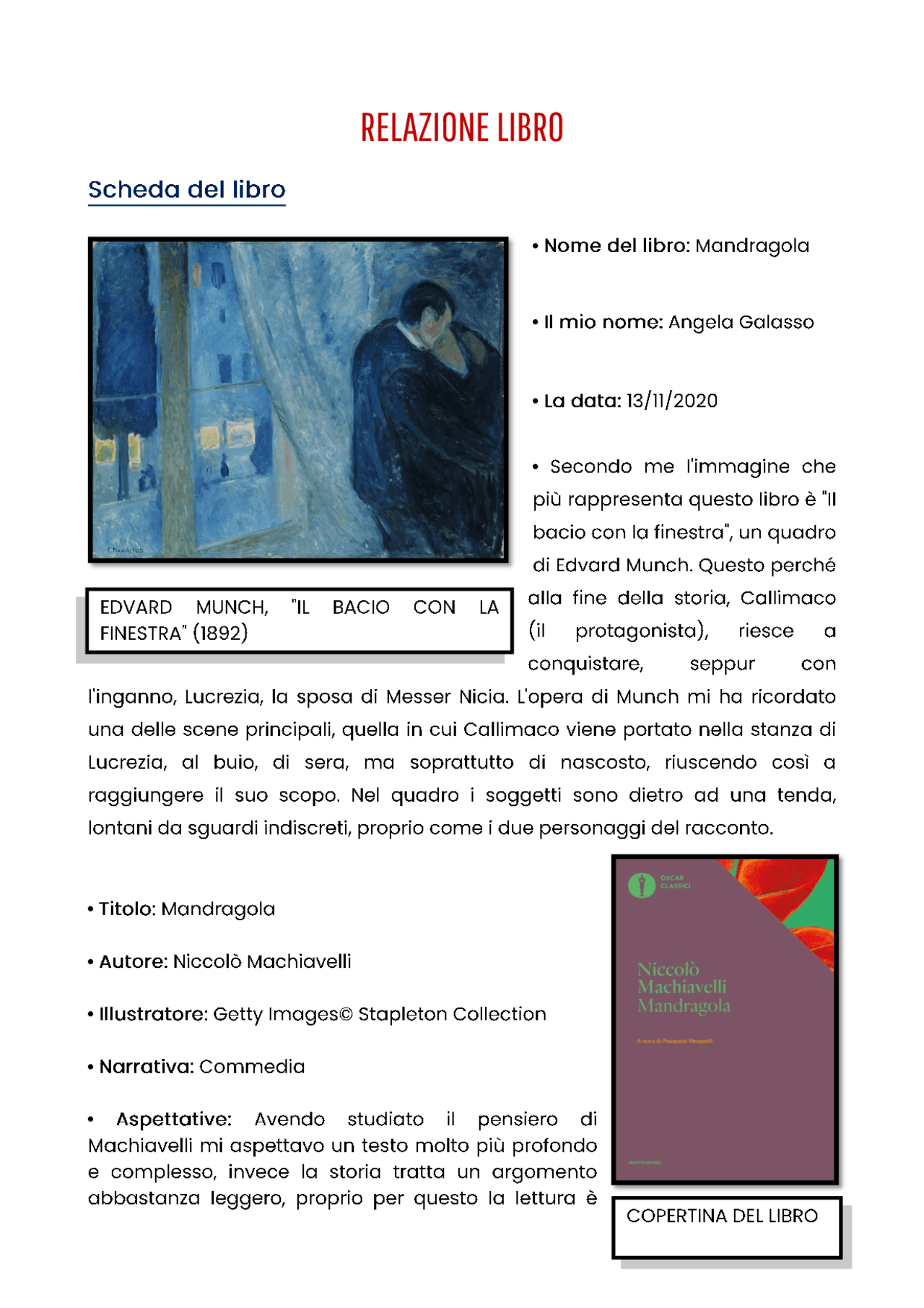 Relazione Libro Mandragola Machiavelli Docsity