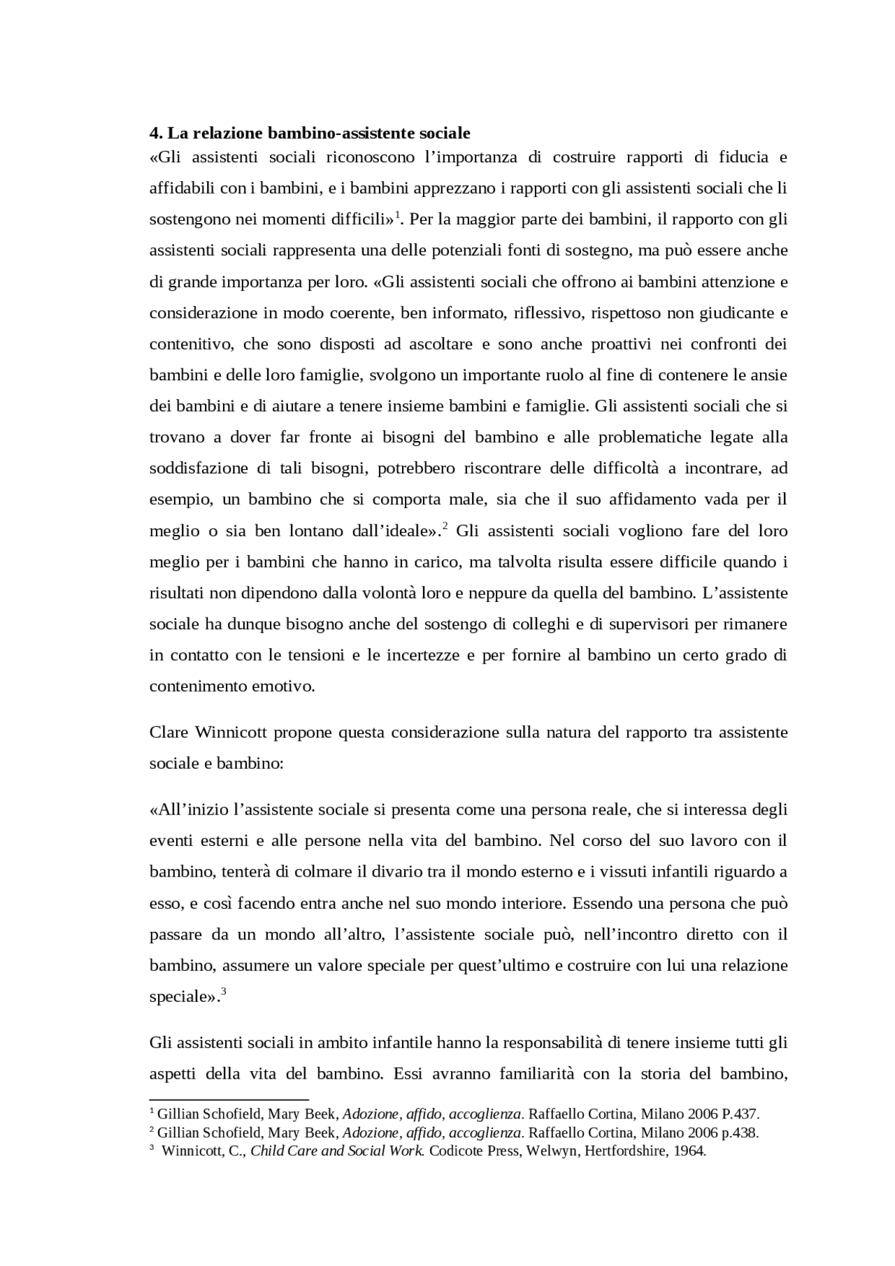 Relazione Bambino Assistente Sociale Docsity