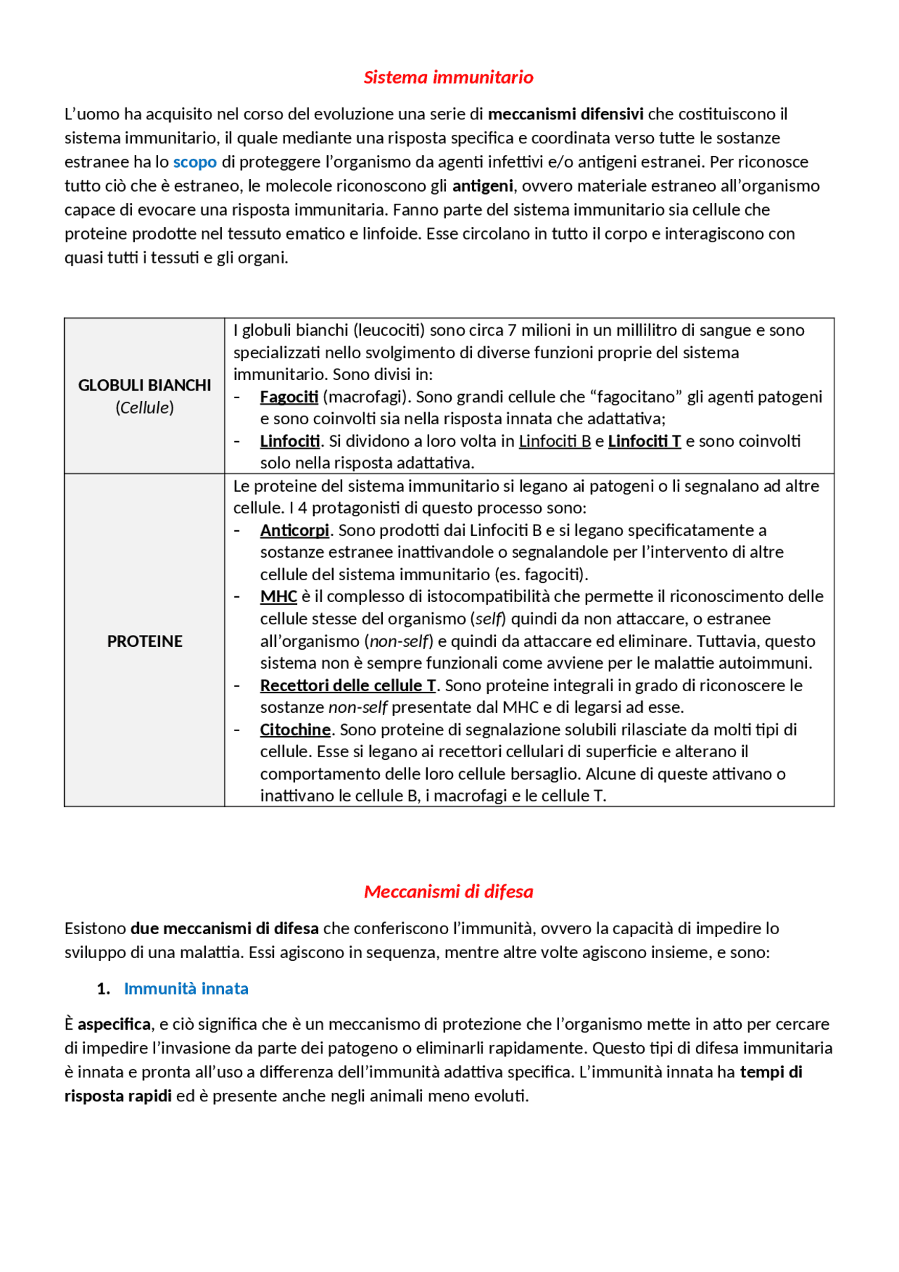 Il Sistema Immunitario Docsity