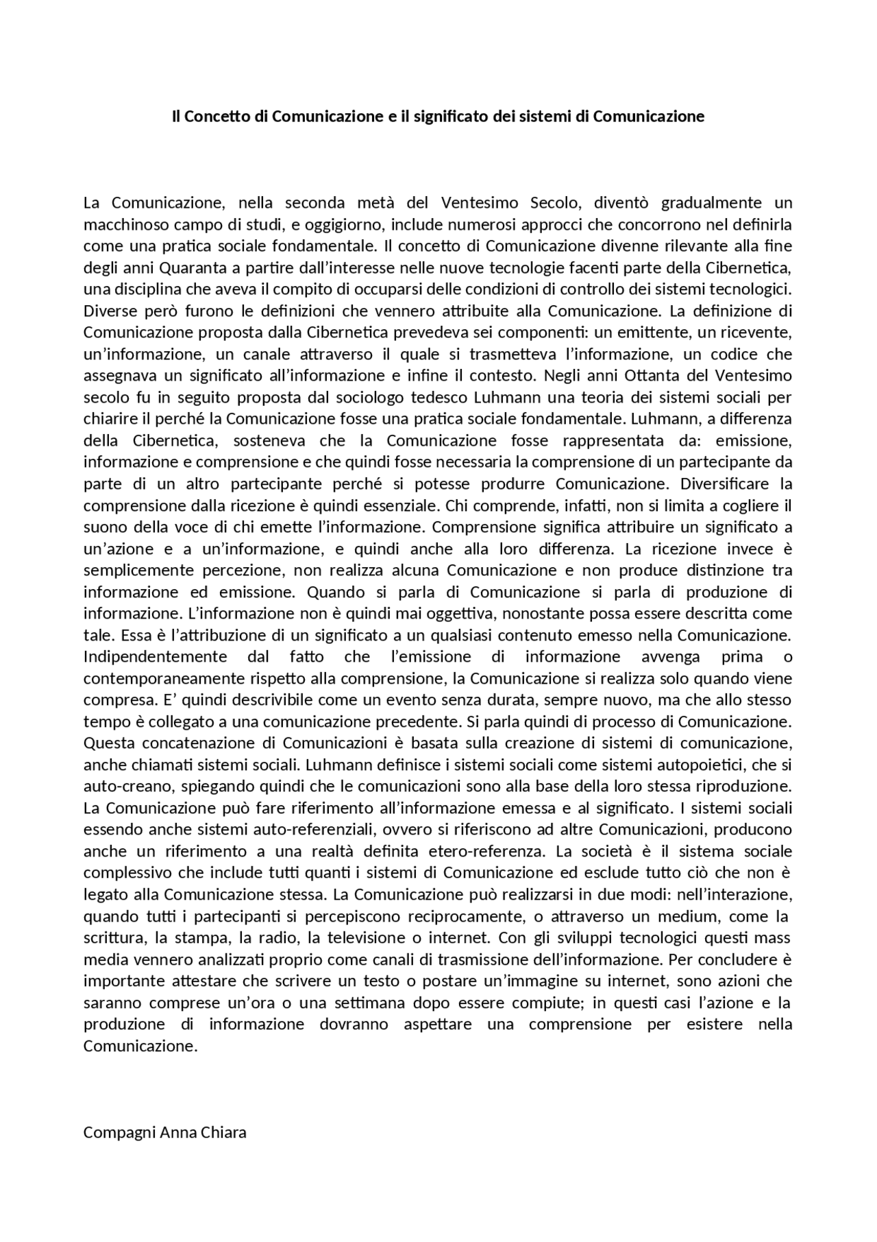Sociologia Della Comunicazione Docsity