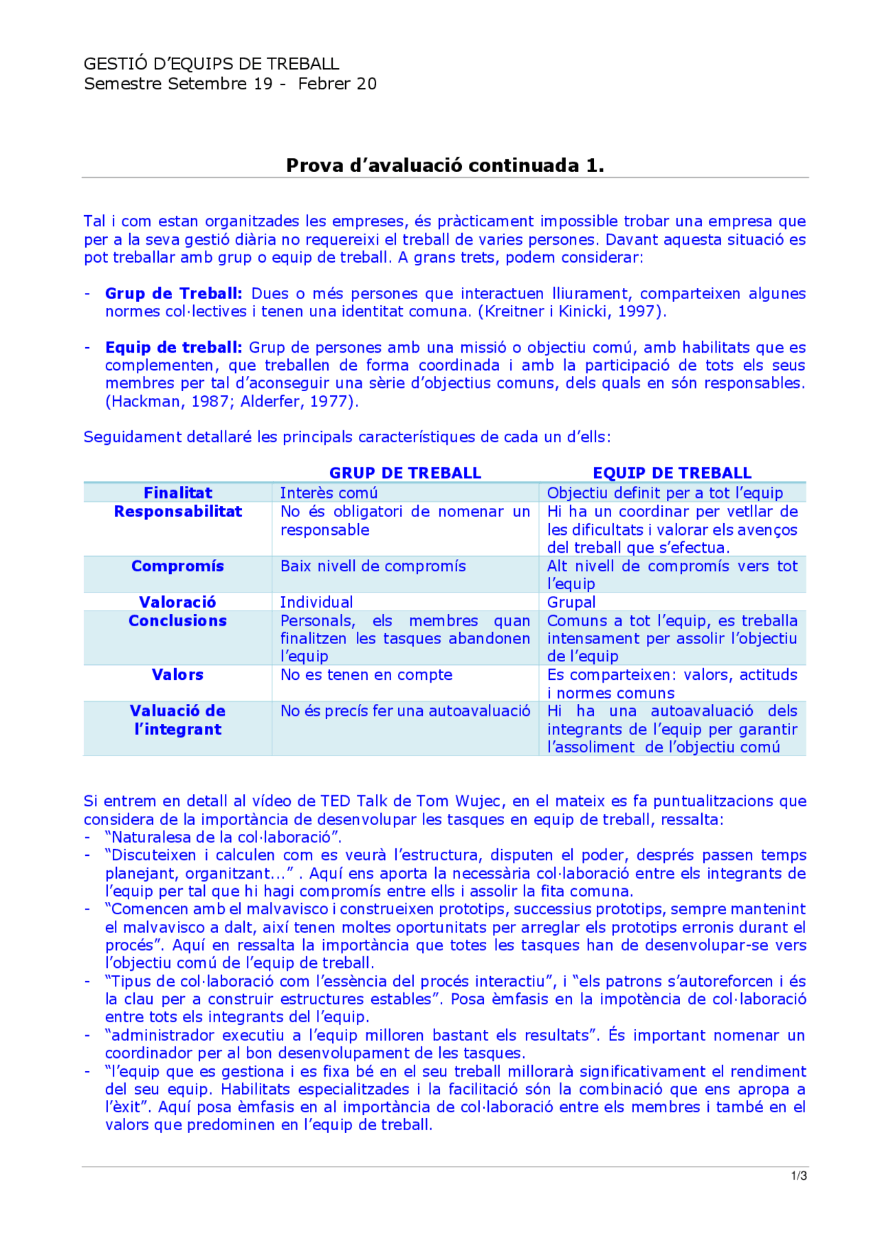 Solucio Pac 1 Gestio Equips De Treball Docsity