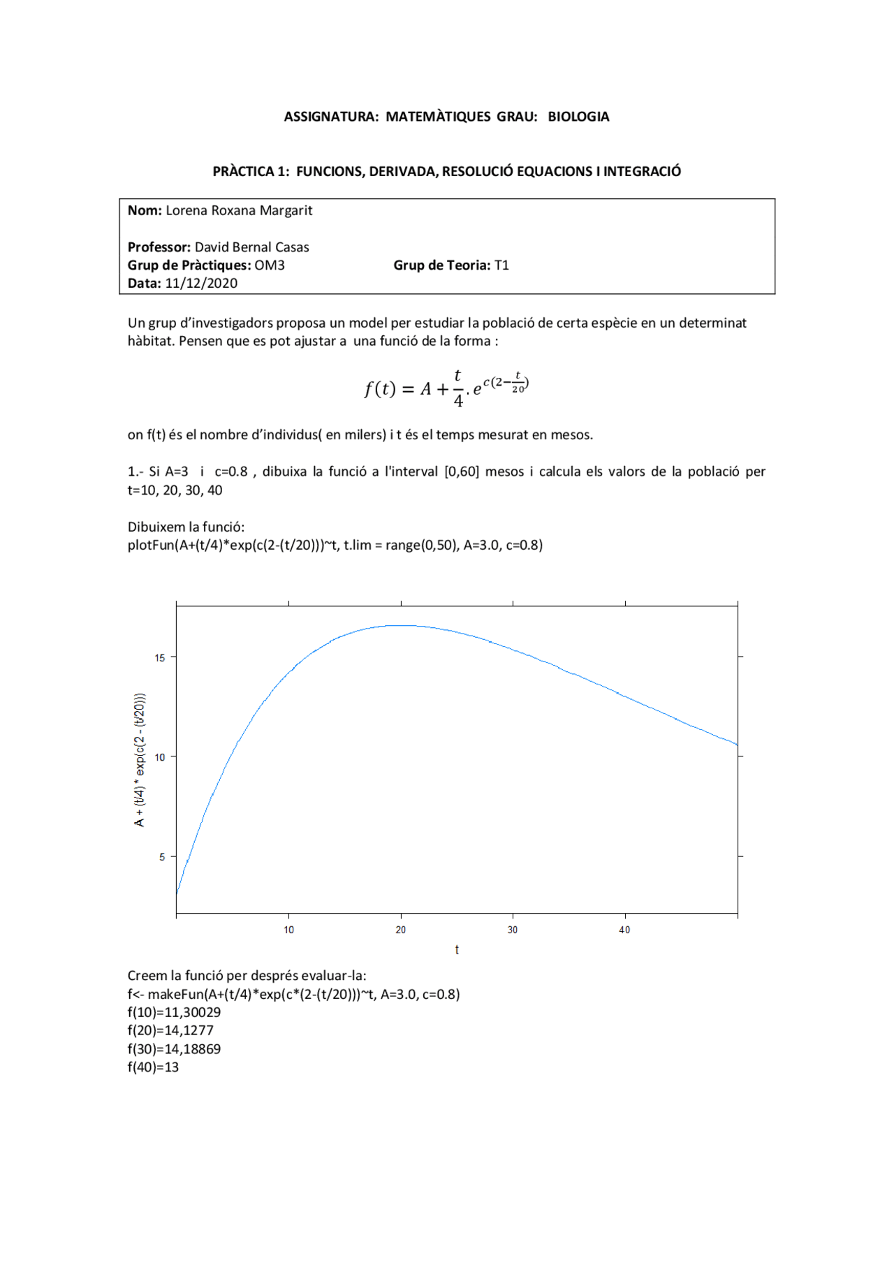Pràctica 1 RStudio Matemàtiques - Docsity