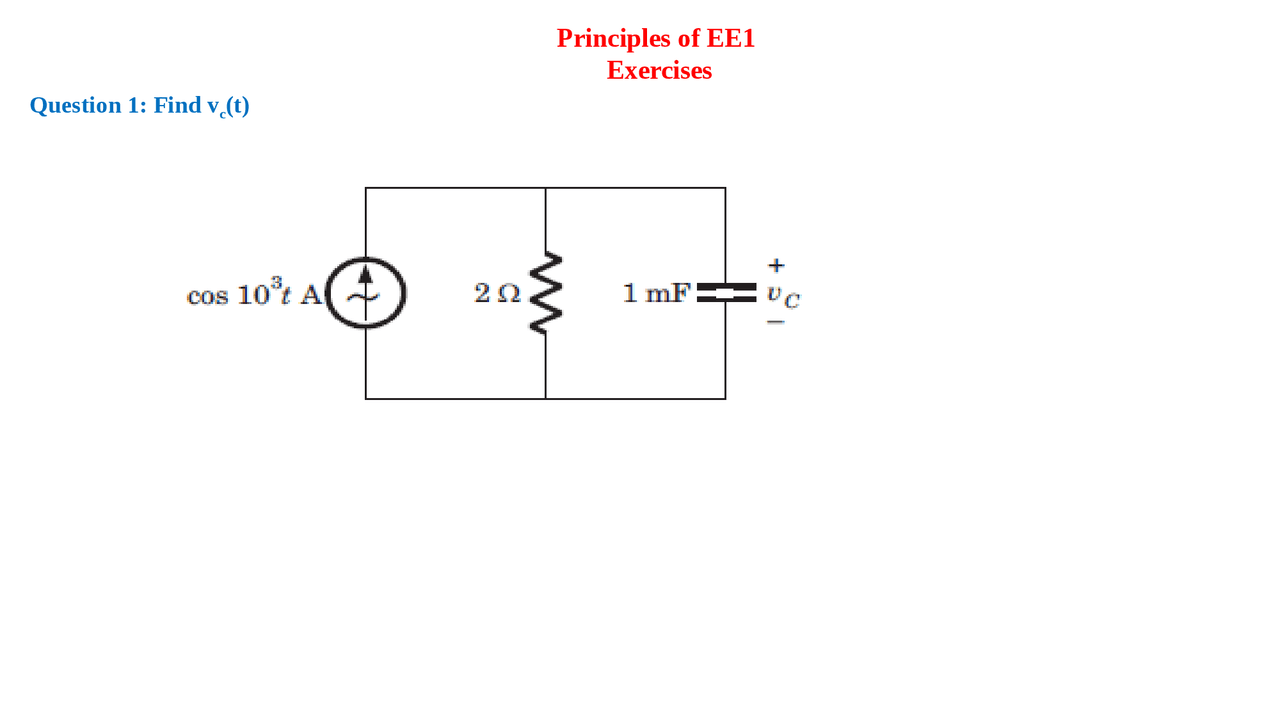 Principle of ee1 excercise - Docsity