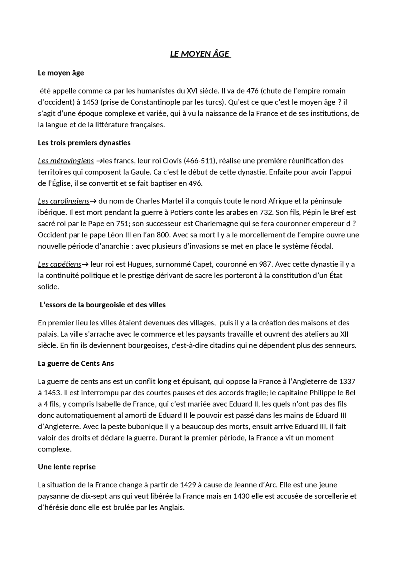 Letteratura Medioevo In Francese Docsity