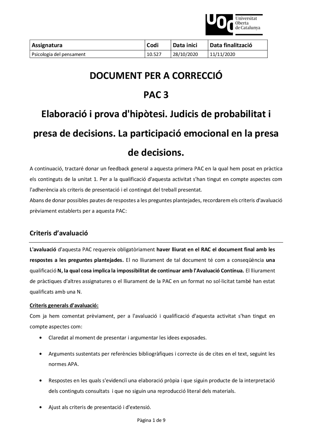 Feedback PAC 3 soluciones - Docsity
