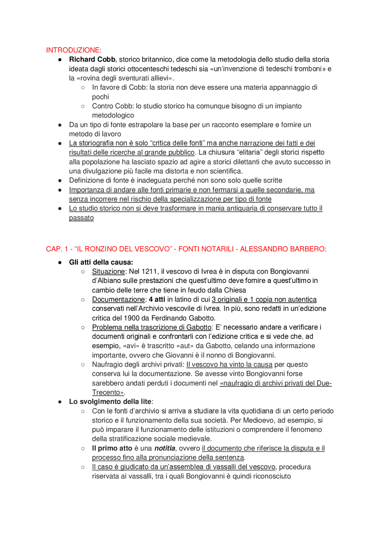 Prima Lezione Di Metodo Storico A Cura Di Sergio Luzzatto Docsity