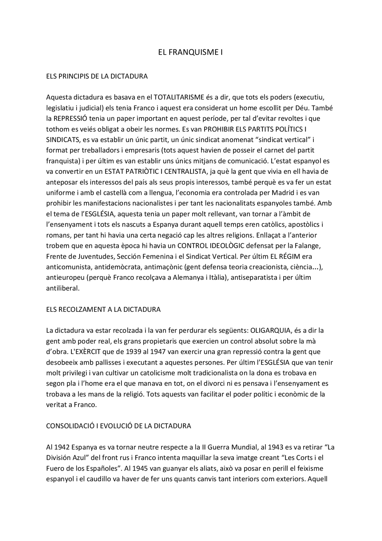 El Franquisme I Ies Joan Oliver Docsity