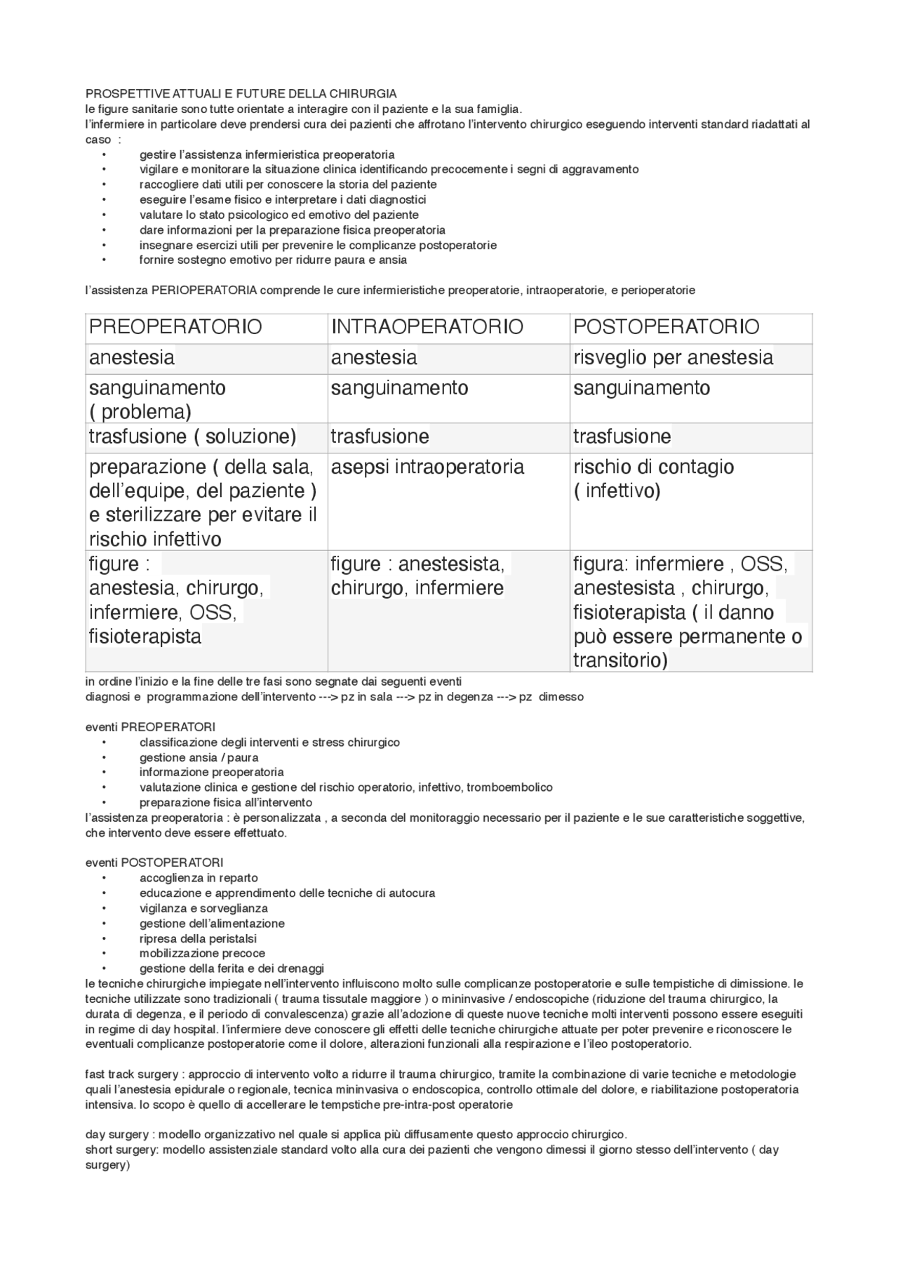 Sintesi Esame Di Infermieristica Infermieristica Generale E