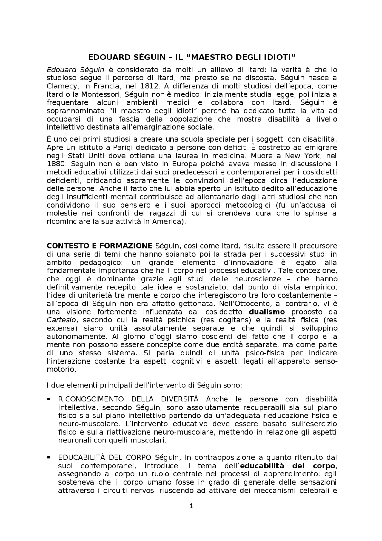 EDOUARD SÉGUIN, IL “MAESTRO DEGLI IDIOTI” - Appunti | Appunti di ...