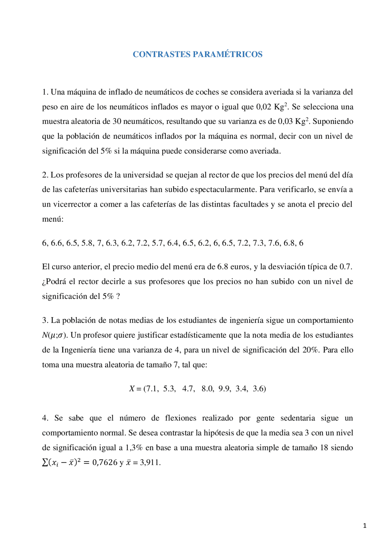 Ejercicios Estadistica Docsity