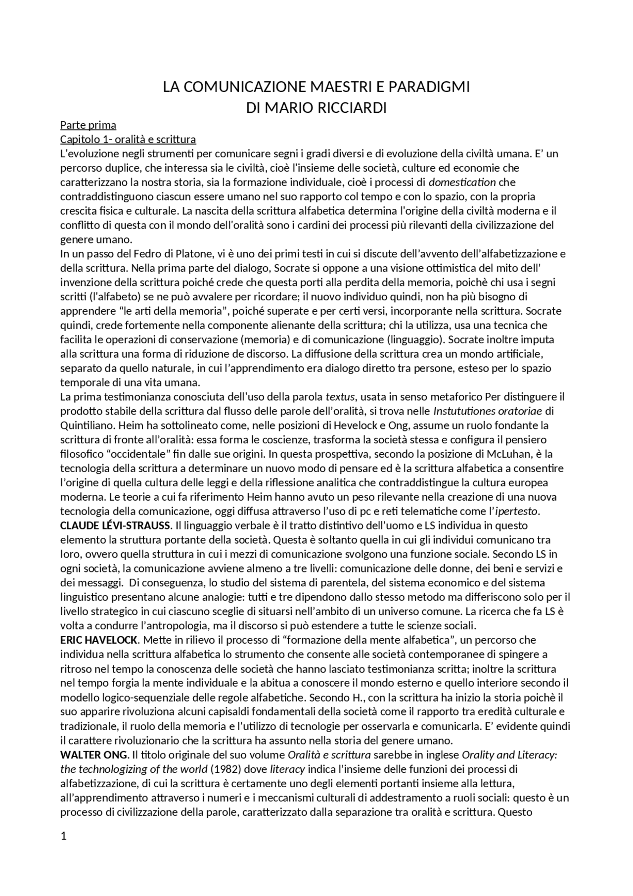 Riassunto Del Libro Maestri E Paradigmi Di Ricciardi Docsity