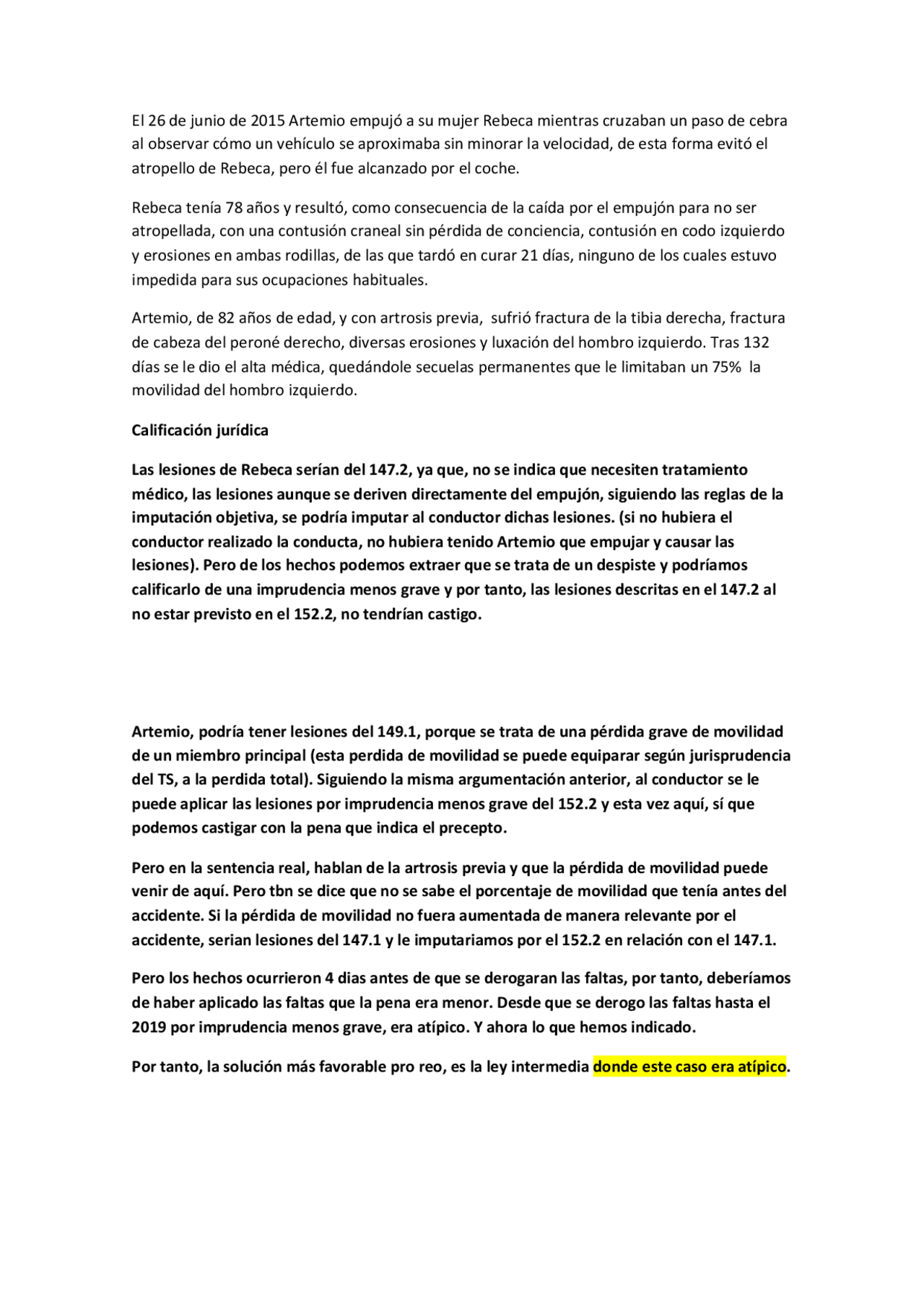 Caso Practico Penal Ii Docsity