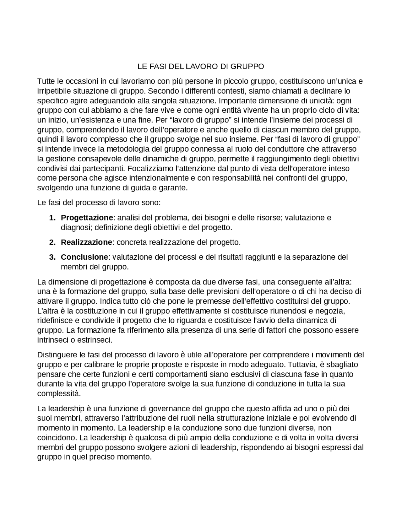 Conduzione Di Gruppi Docsity