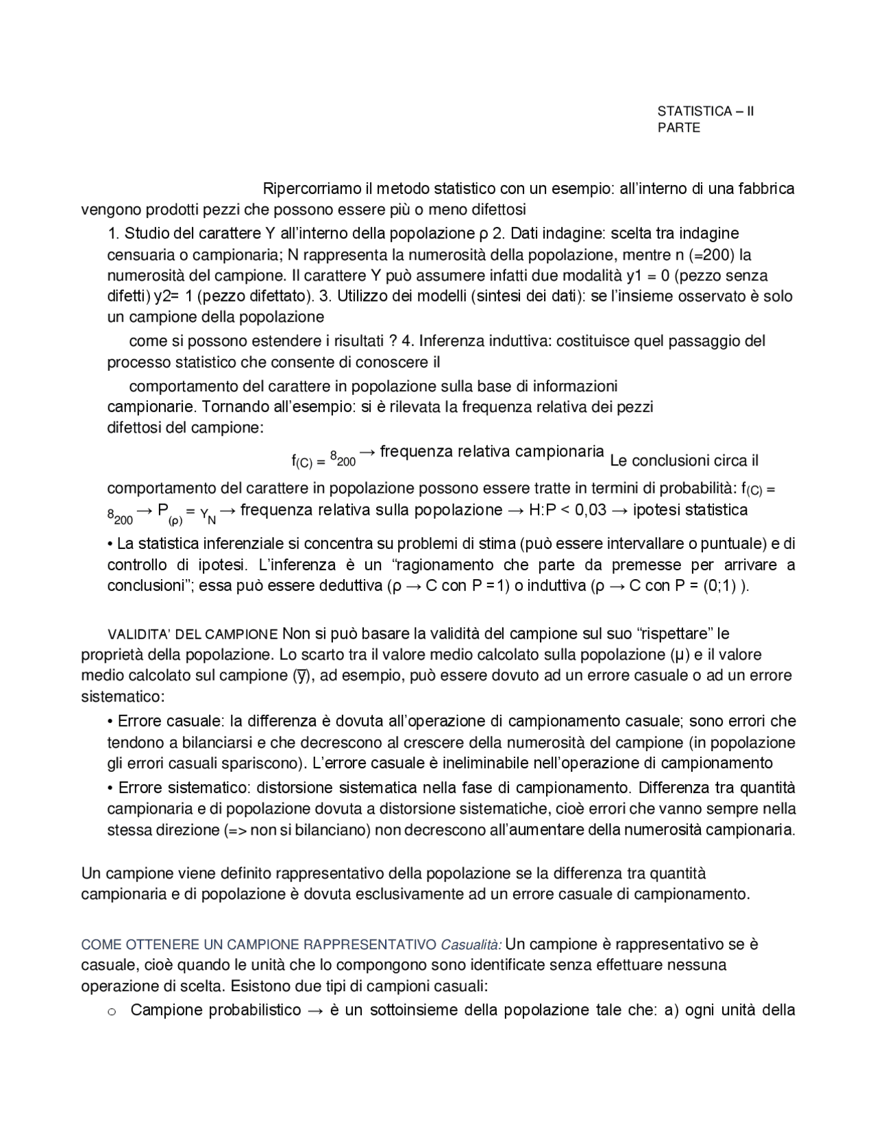 Secondo Parziale Statistica Docsity