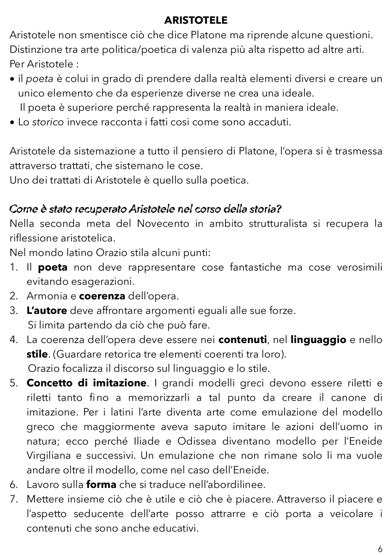Riassunto Aristotele Docsity