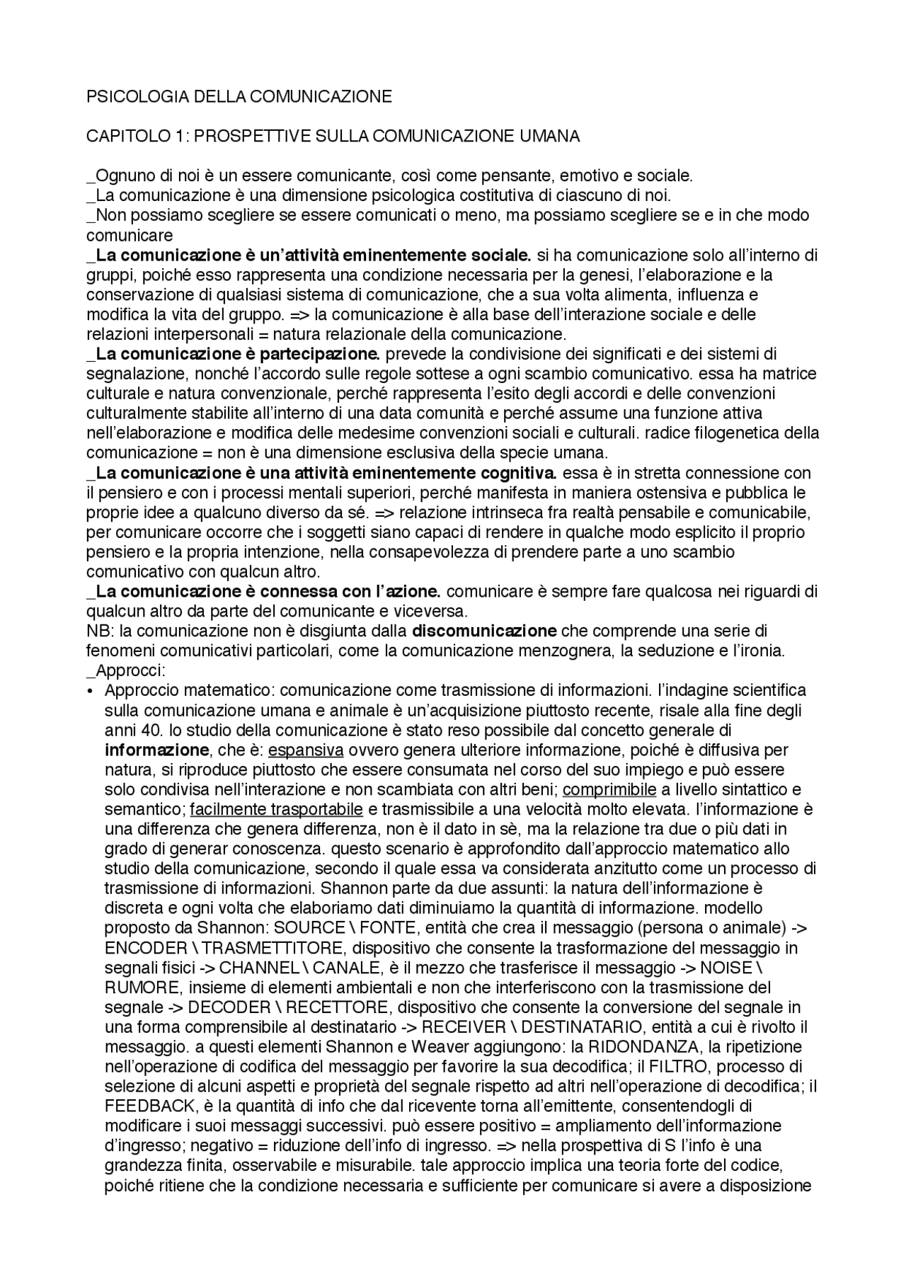 Psicologia Della Comunicazione Riassunto Manuale Di Anolli Docsity
