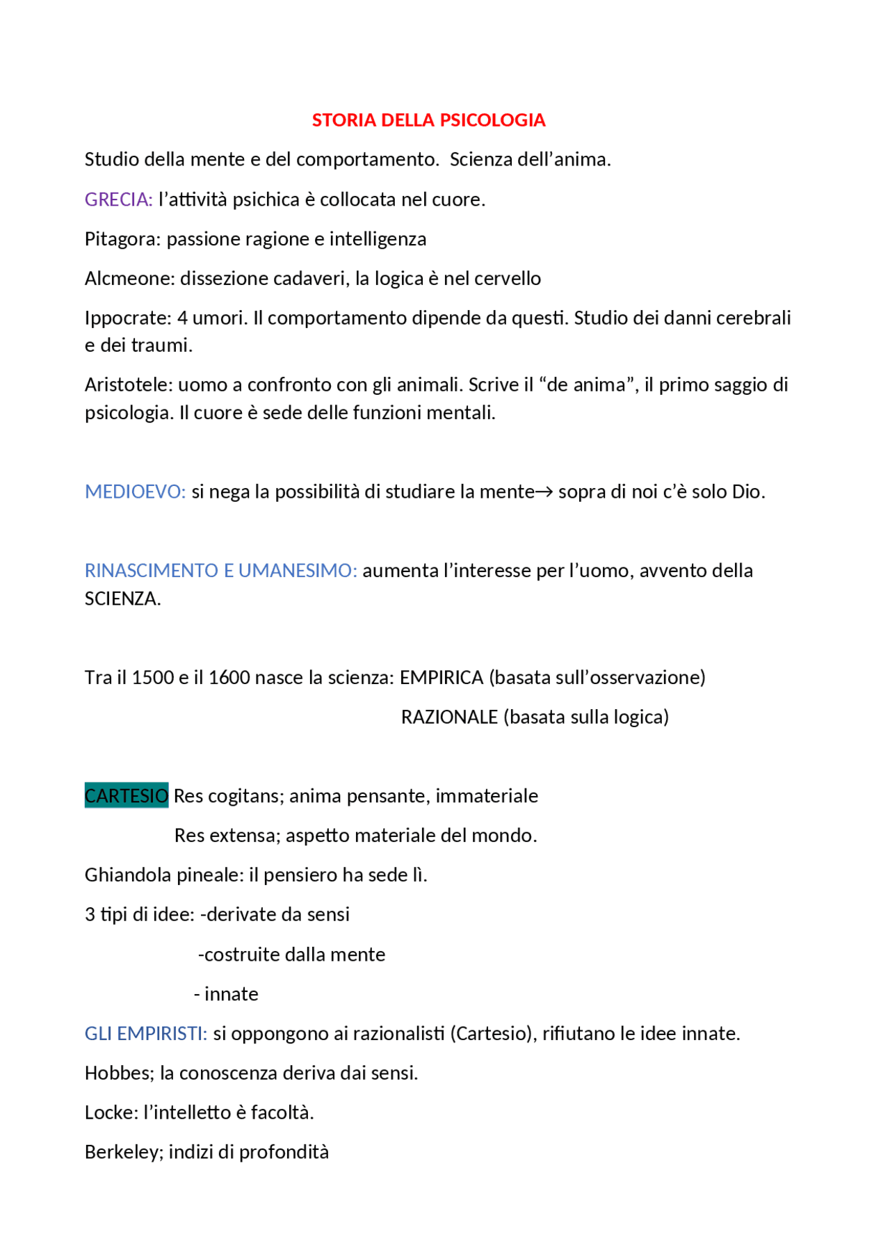 Fondamenti Di Psicologia Generale Docsity