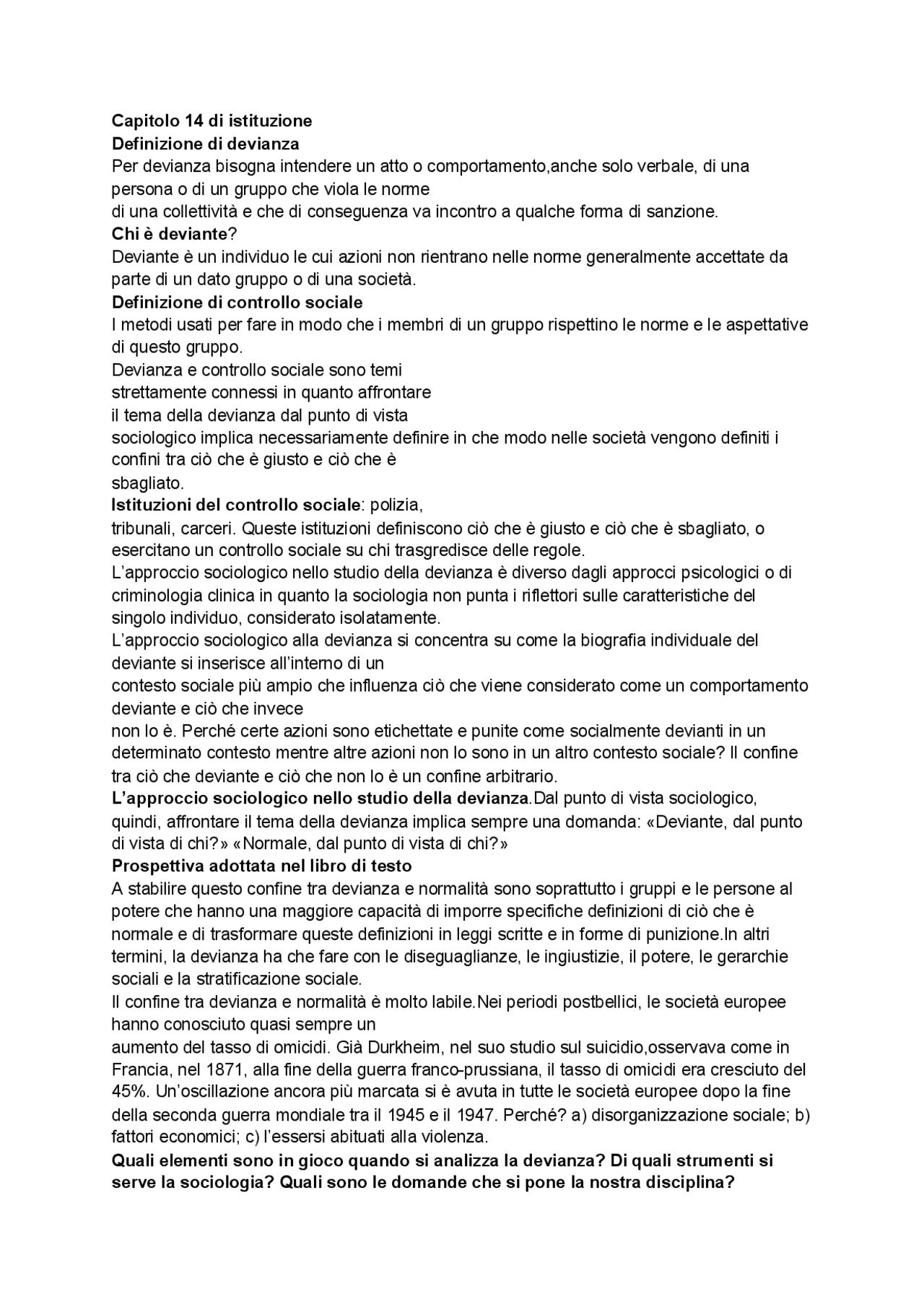 La Devianza E Il Normale Docsity