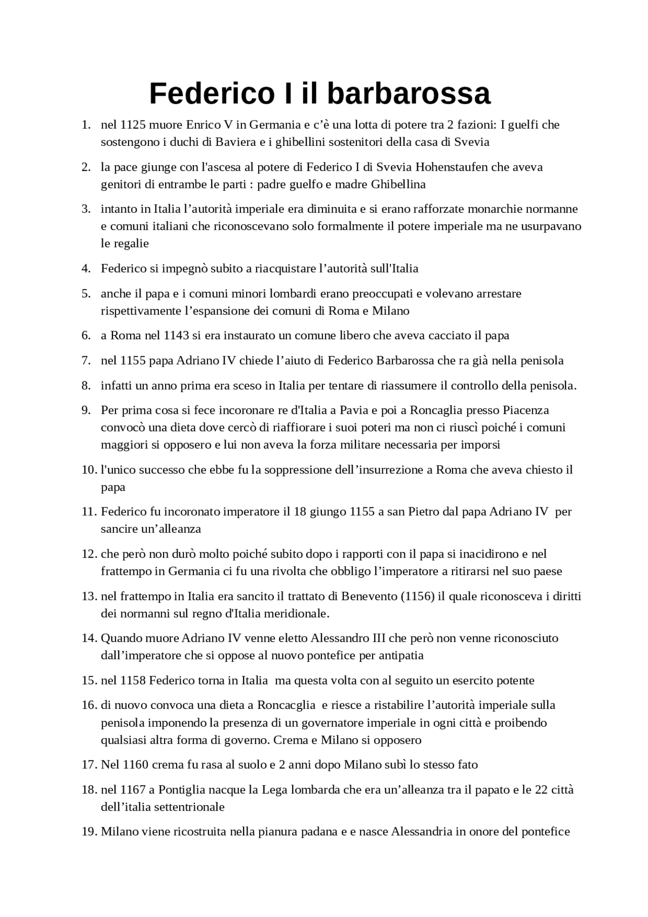 Federico I Il Barbarossa Docsity