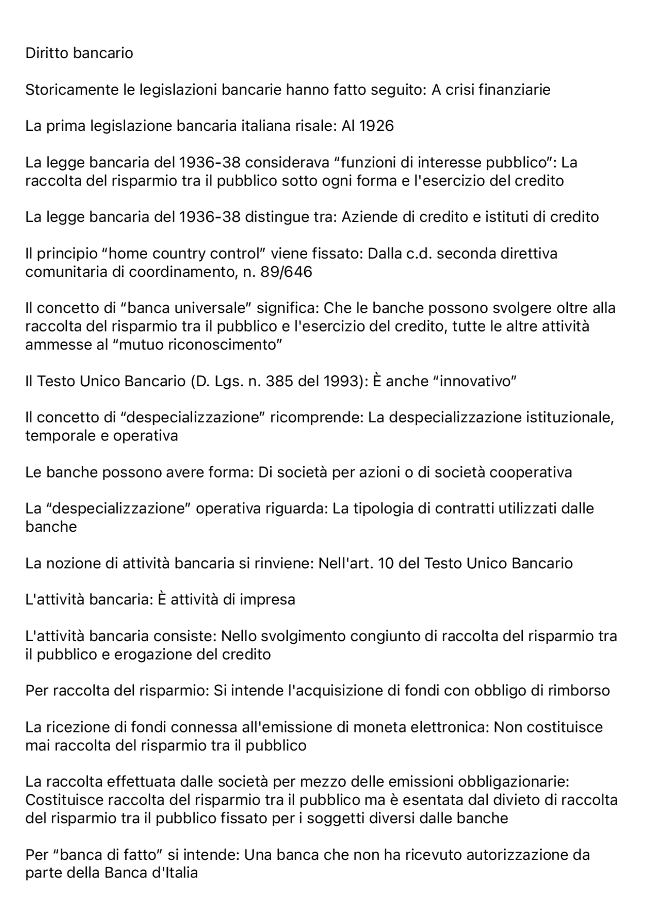 Test Diritto Bancario Formulari Di Diritto Bancario Docsity