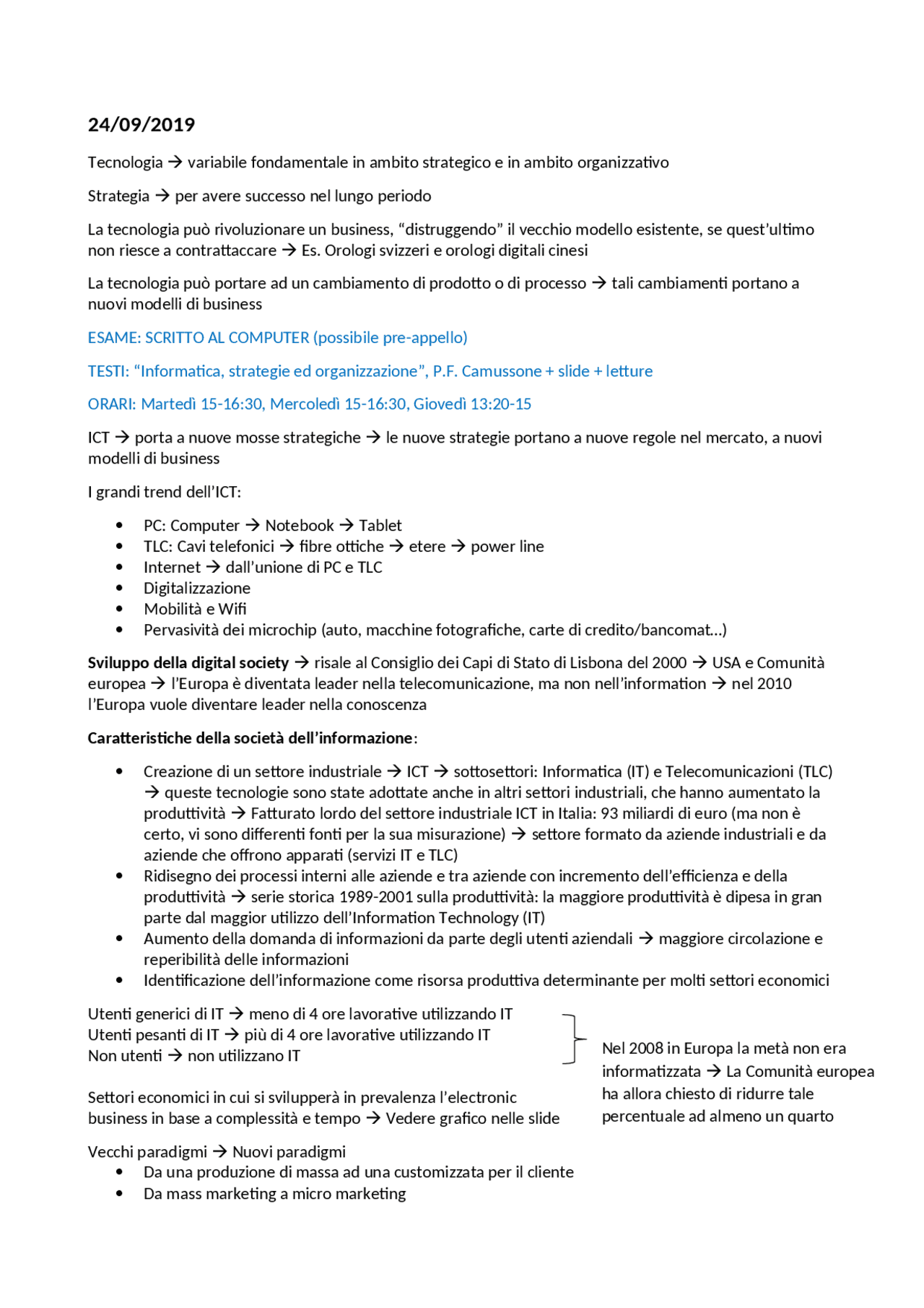 Appunti Di Informatica E Nuovi Modelli Di Business Docsity