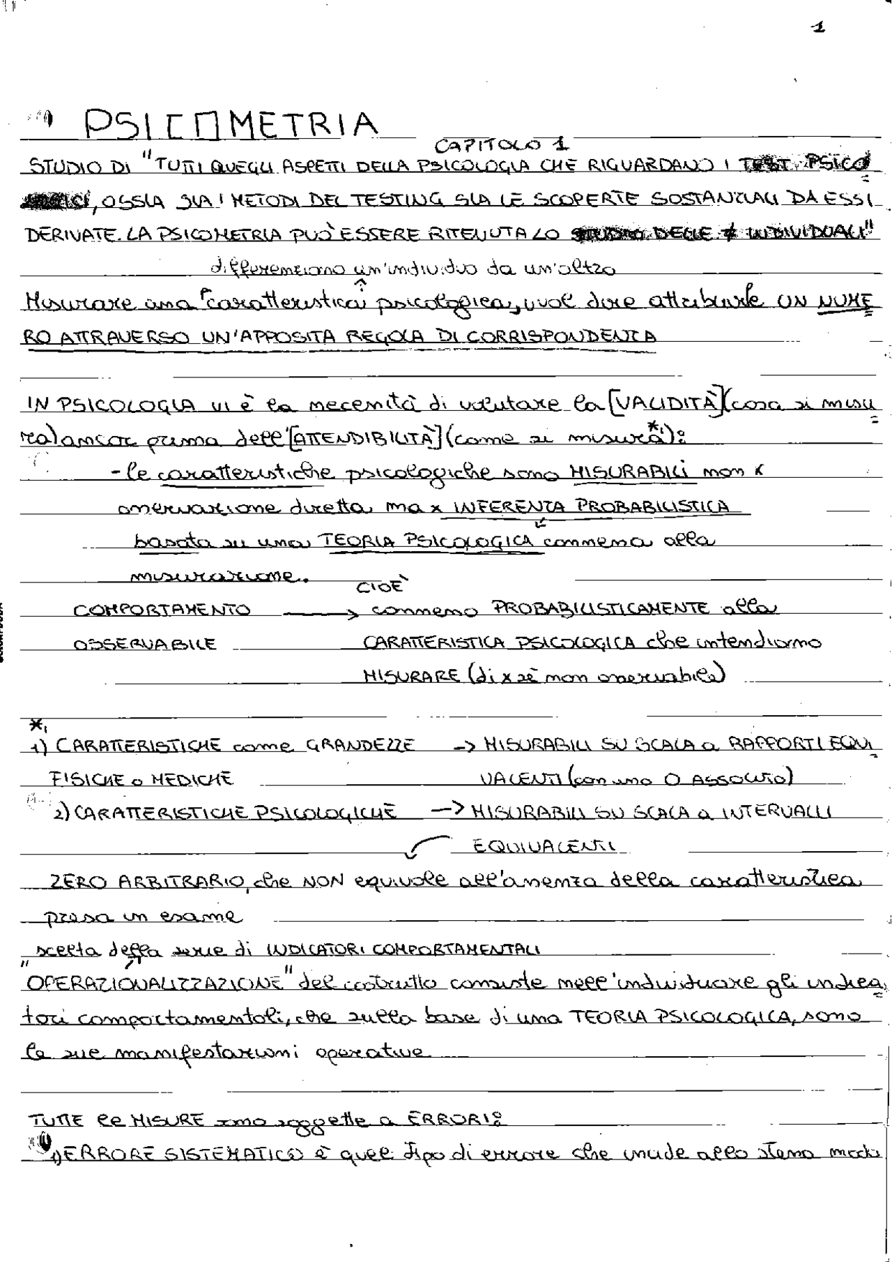 Esame Psicometria 1 Docsity