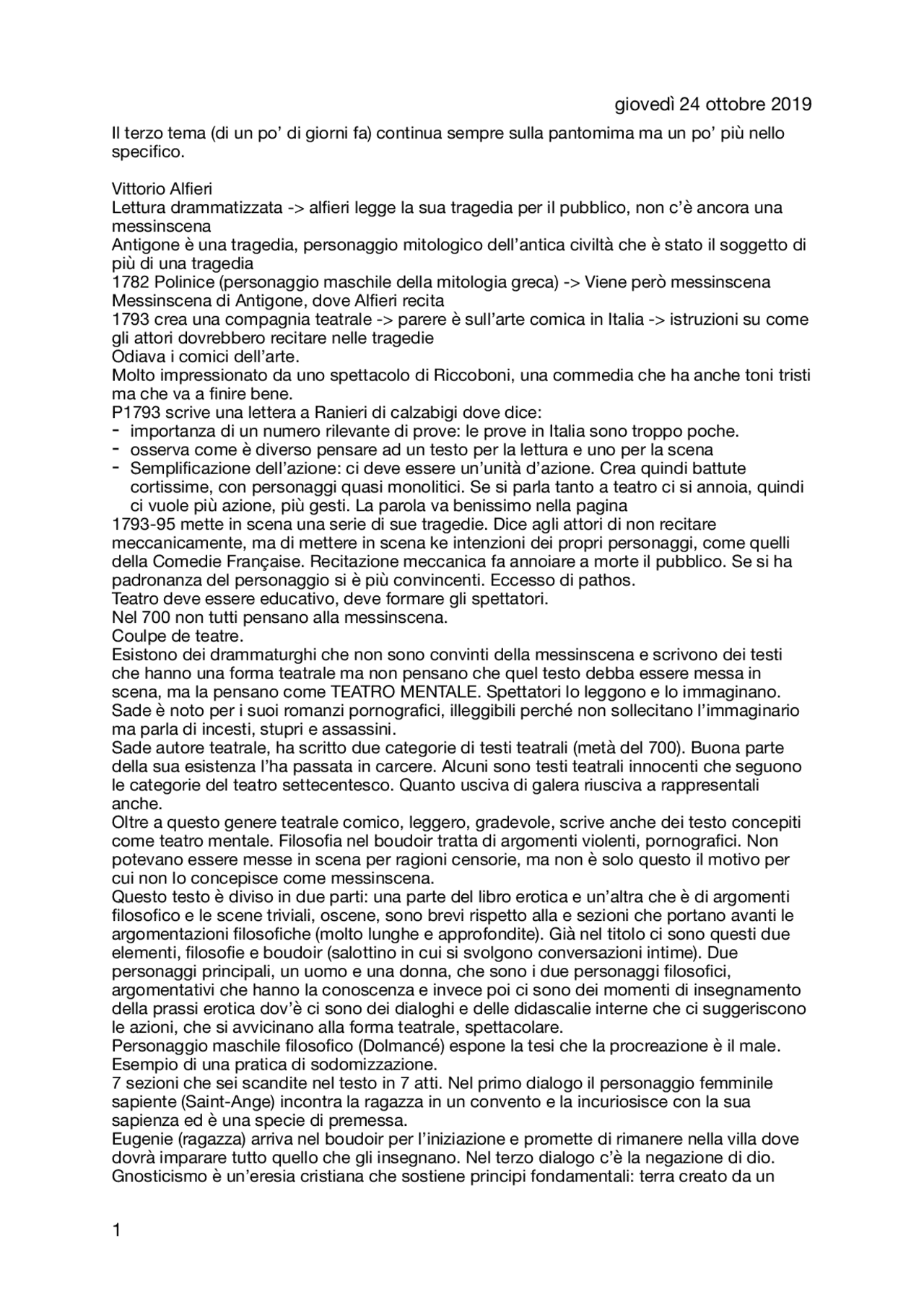 Appunti Vittorio Alfieri Docsity