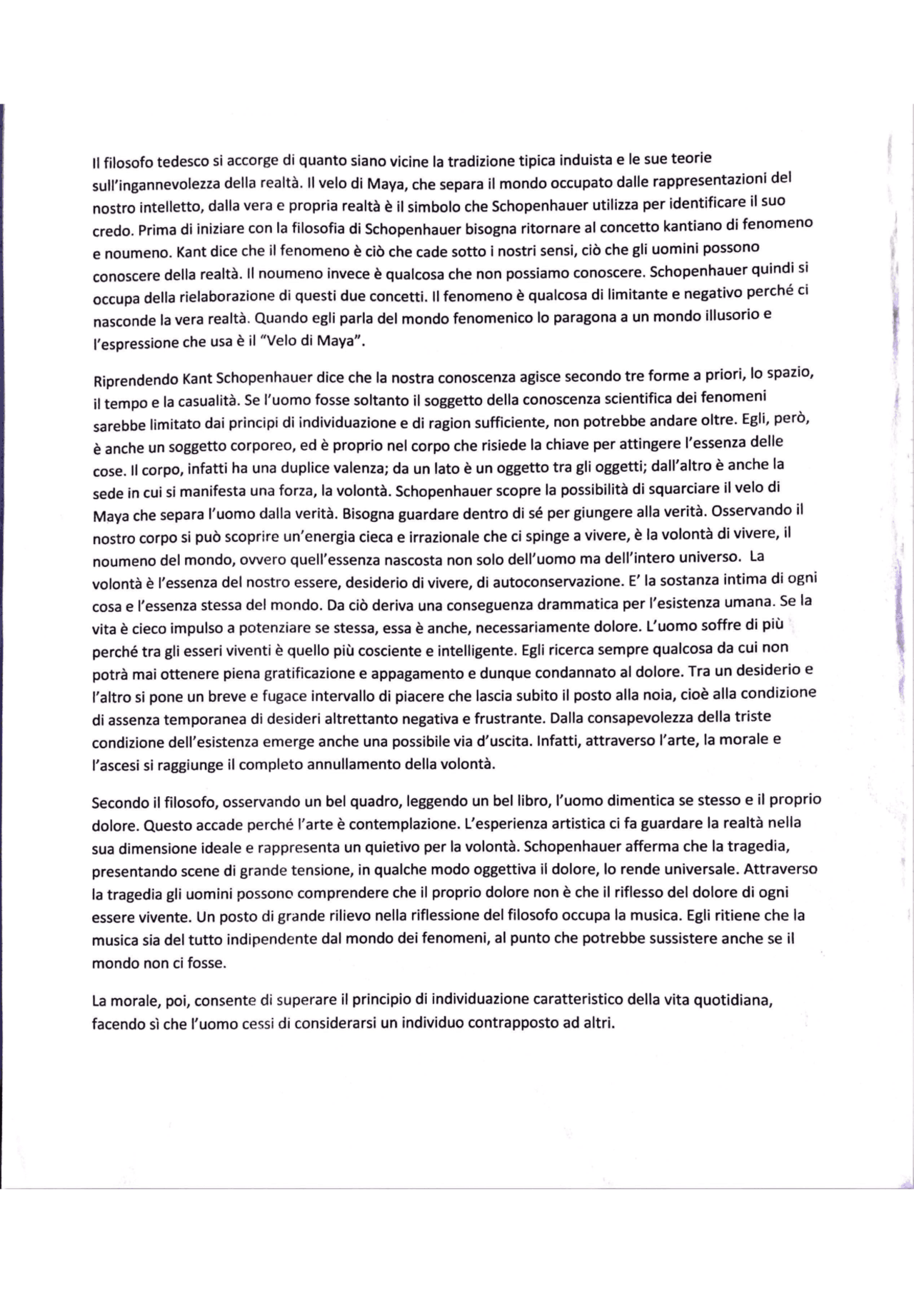 Il Velo Di Maya Schopenhauer Docsity