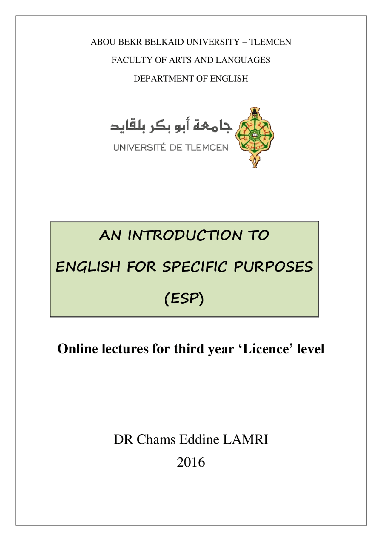 An Introduction To Esp Docsity