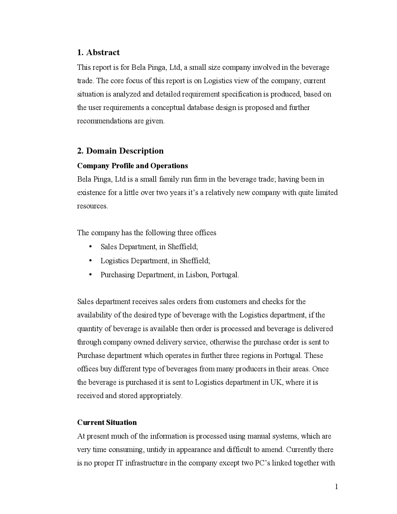 Sample Report Of Project Docsity