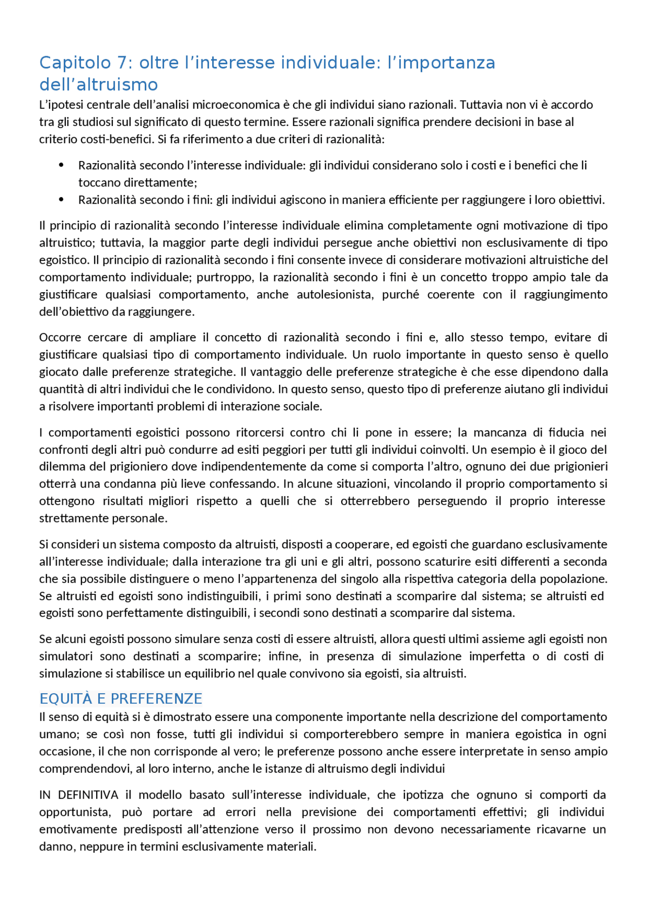 Microeconomia Riassunto Rfrank Ecartwright 3 4 5 7 9 Docsity
