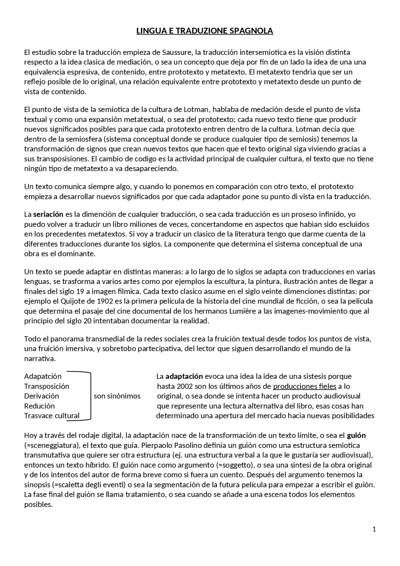 Lingua E Traduzione Spagnola 2 Docsity